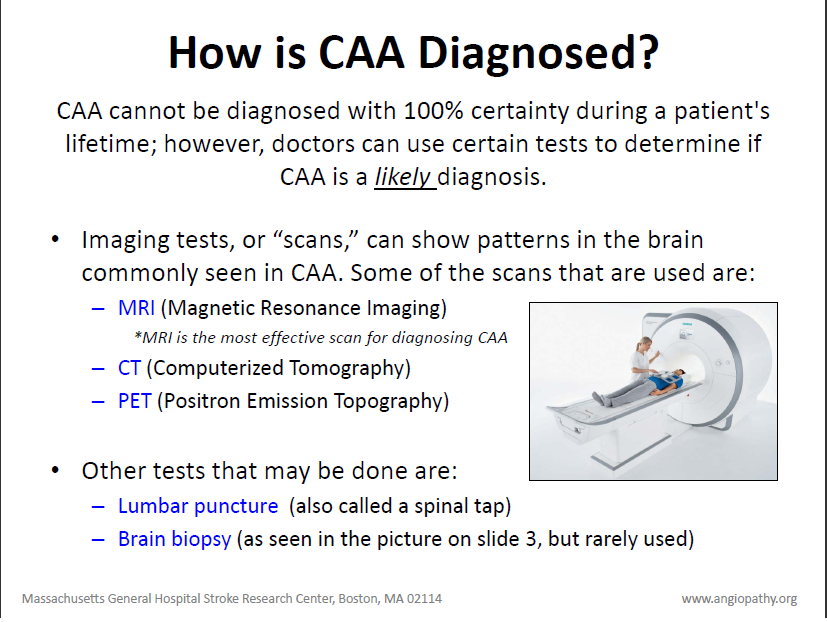 What is CAA? — Cerebral Amyloid Angiopathy