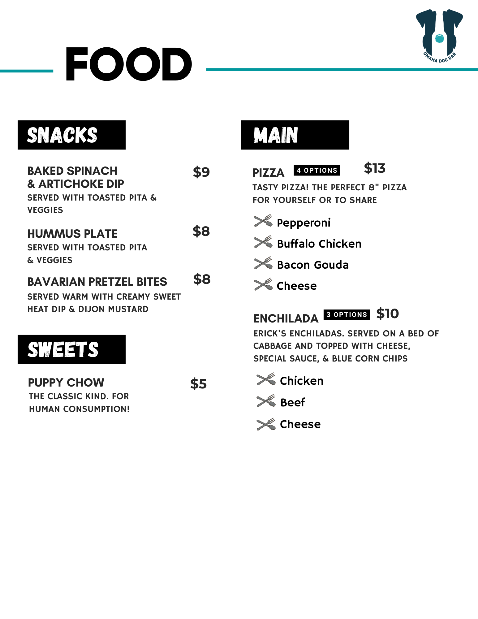 Menu | Omaha Dog Bar