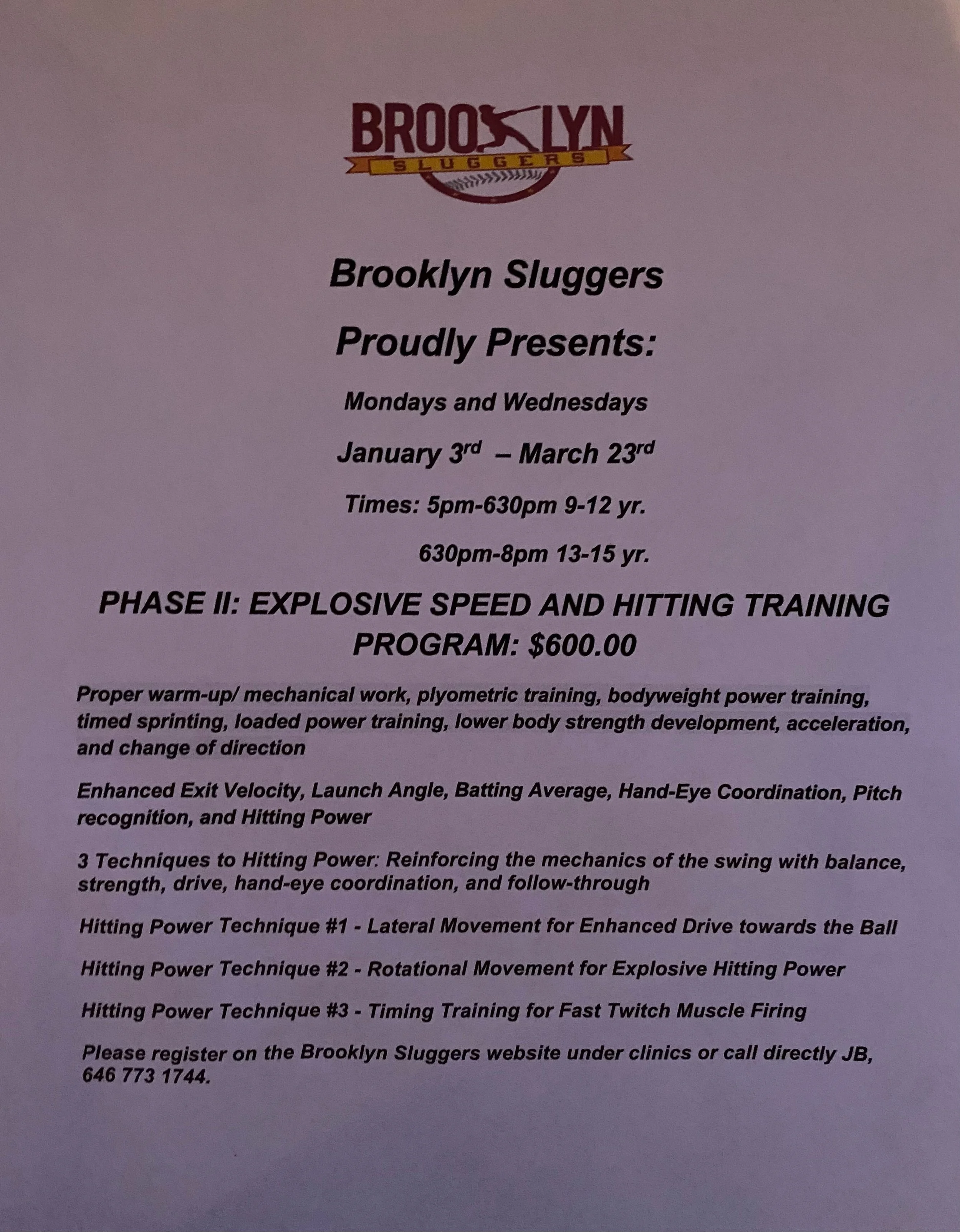 Baseball Explosive Speed and Hitting Training Program Phase II ...