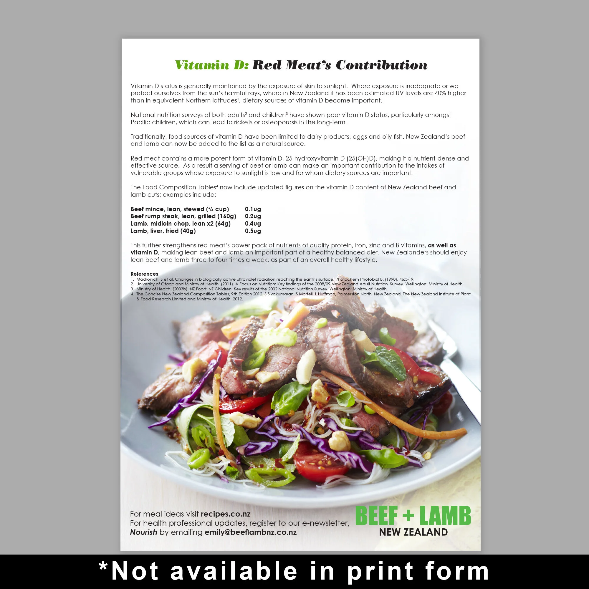 HEALTH & NUTRITION — BEEF + LAMB NEW ZEALAND