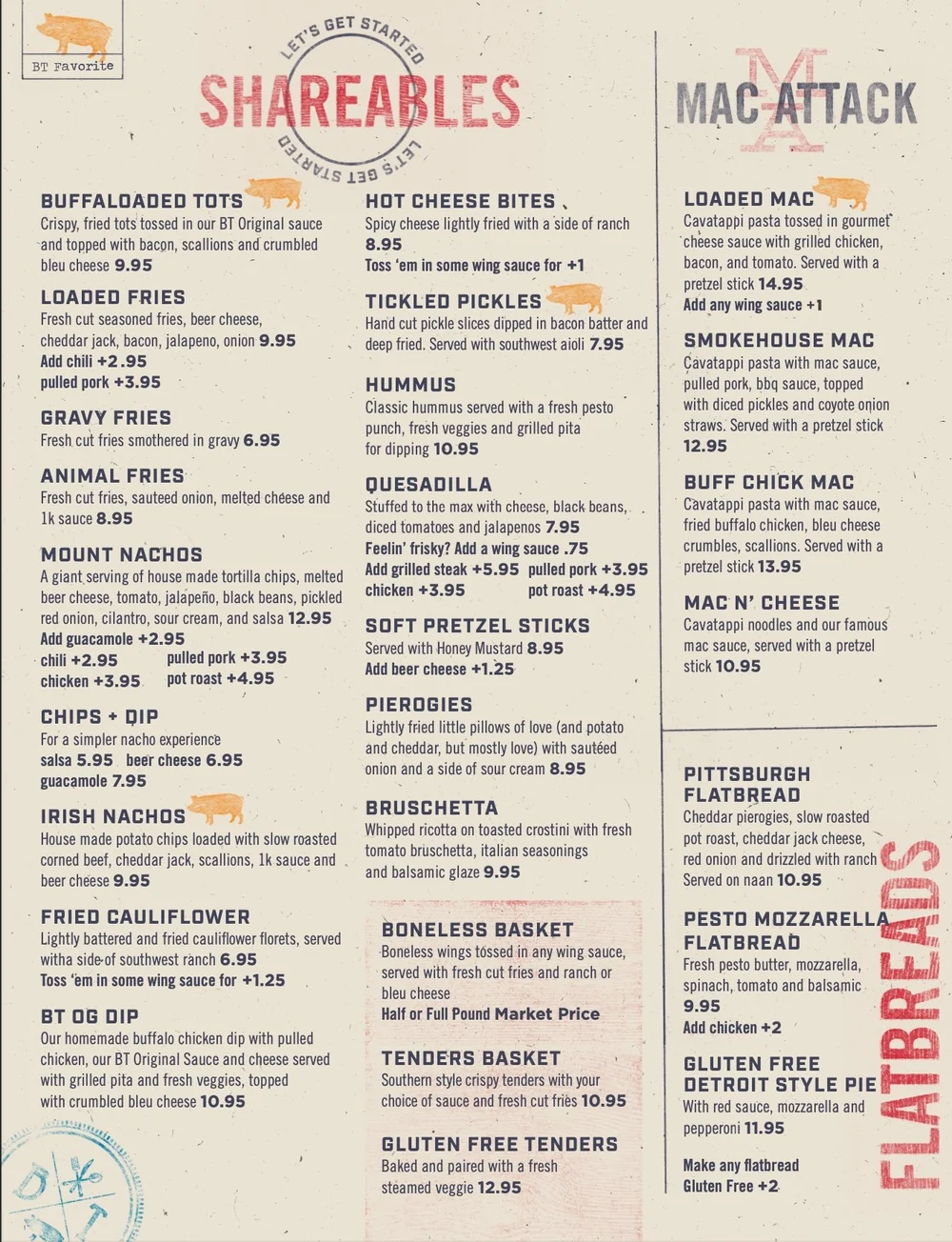 Main Menu — Bigham Tavern