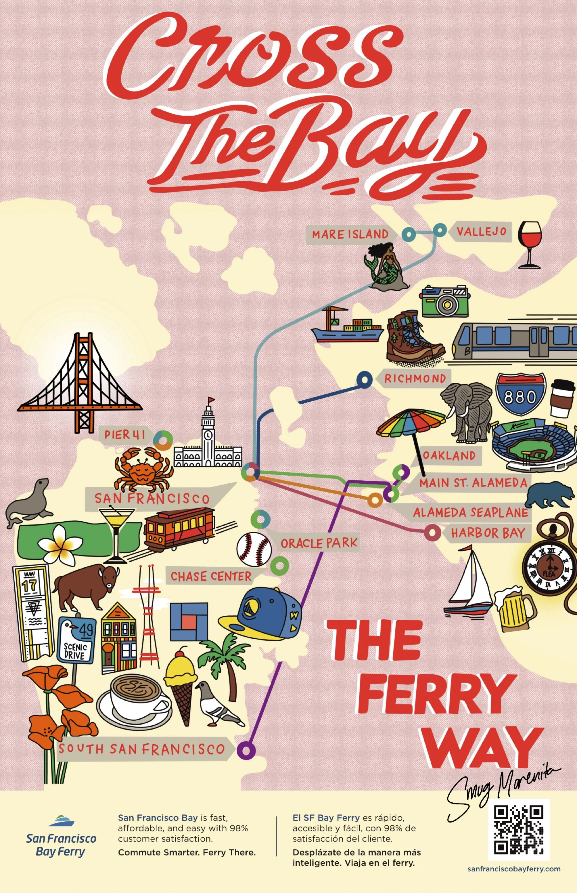 SF Ferry Map — SMUG MORENITA