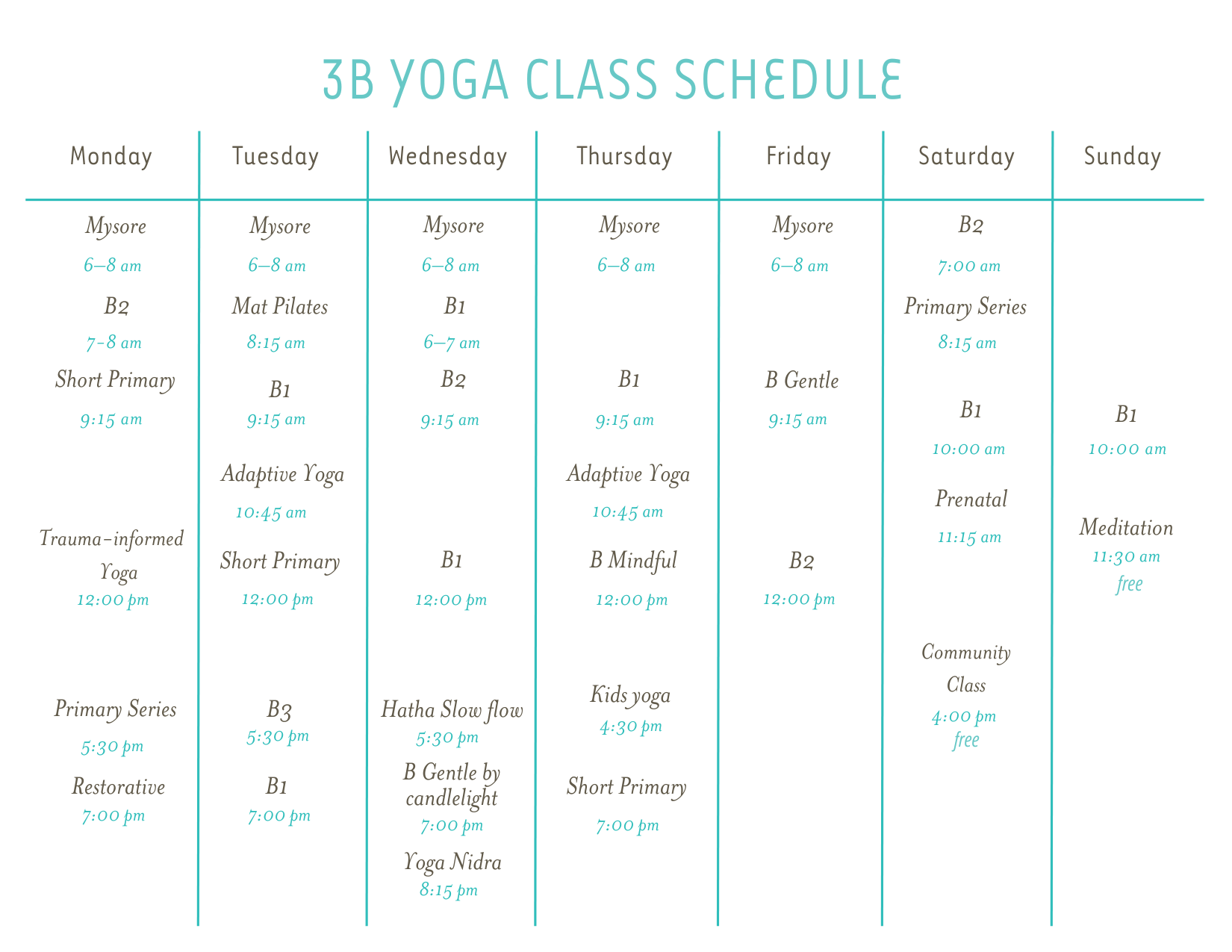3B Yoga - Class Schedule — 3B Yoga