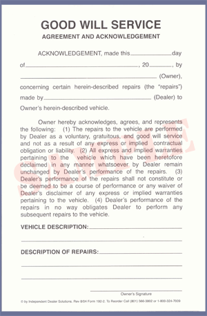 Test Drive Agreement — Independent Dealer Solutions