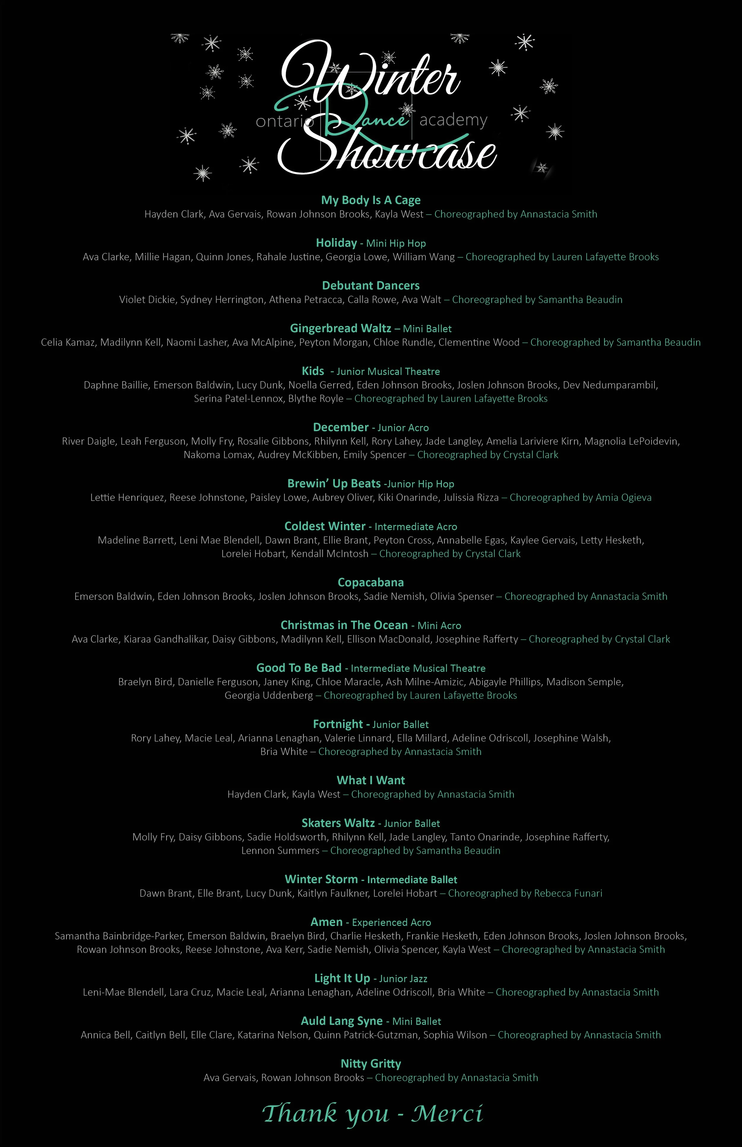 Program — Ontario Dance Academy