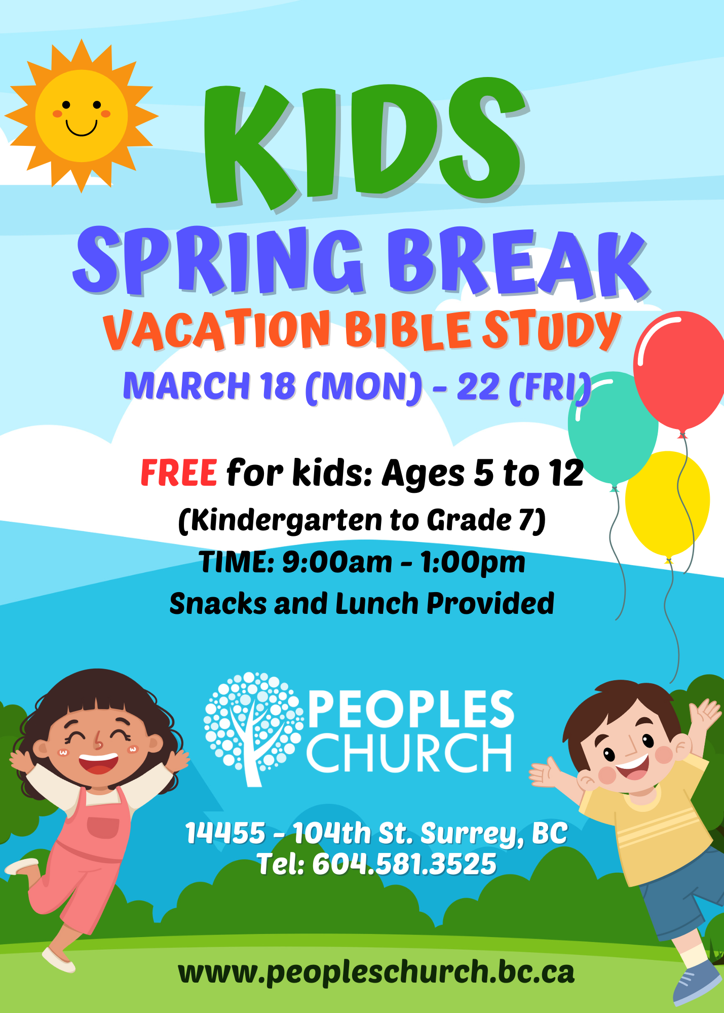 Spring break VBS registration form — Peoples Church