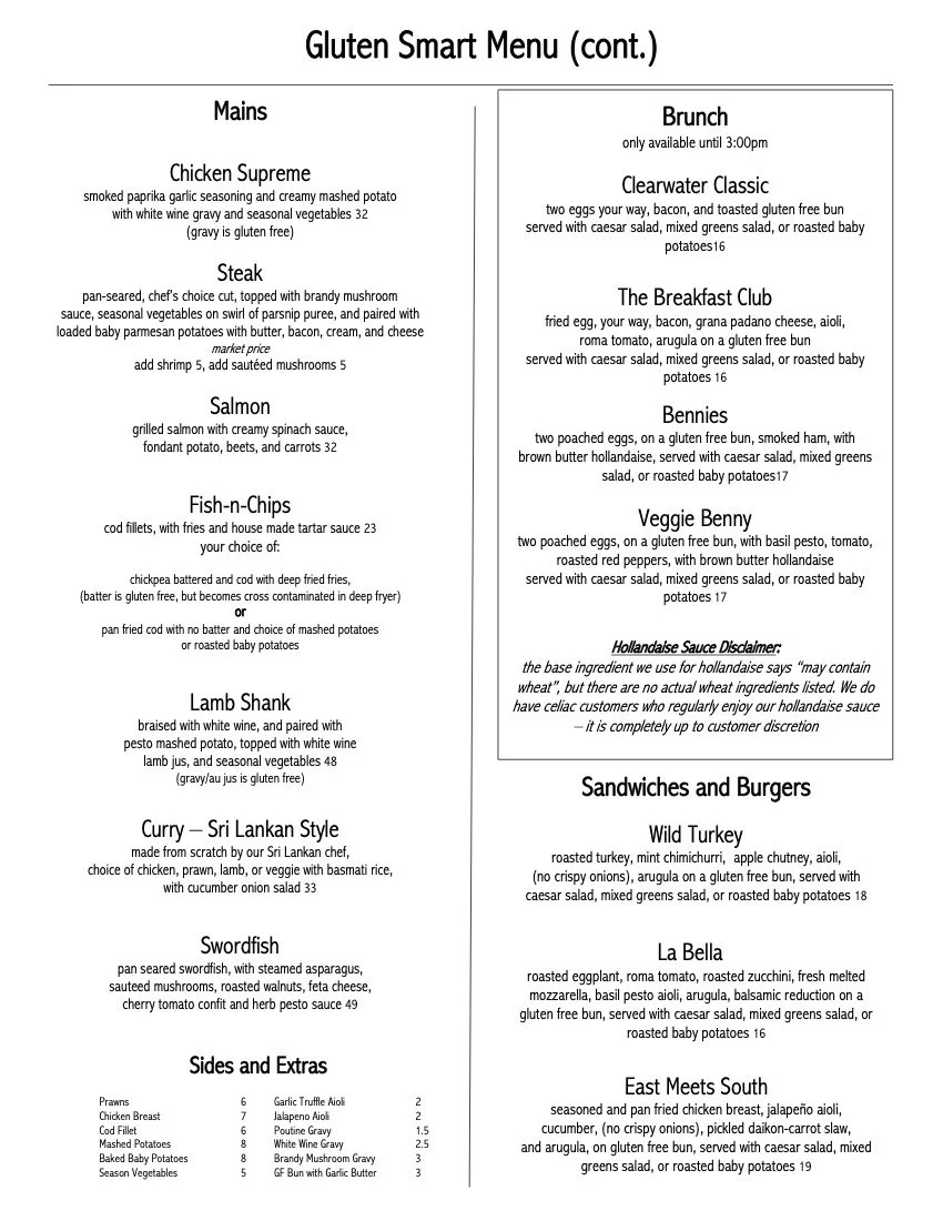 Gluten Smart & Vegan Menus — Surekha's on the Snye
