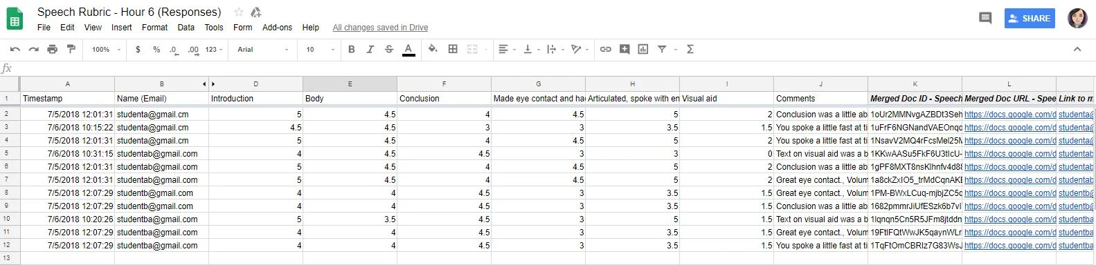 Creating a Digital Rubric with Google Forms and autoCrat ...