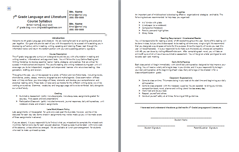 Customizable Syllabus Templates (Updated) — helloteacherlady.com