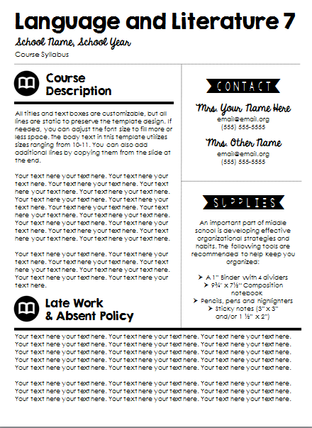 Customizable Syllabus Templates (Updated) — helloteacherlady.com