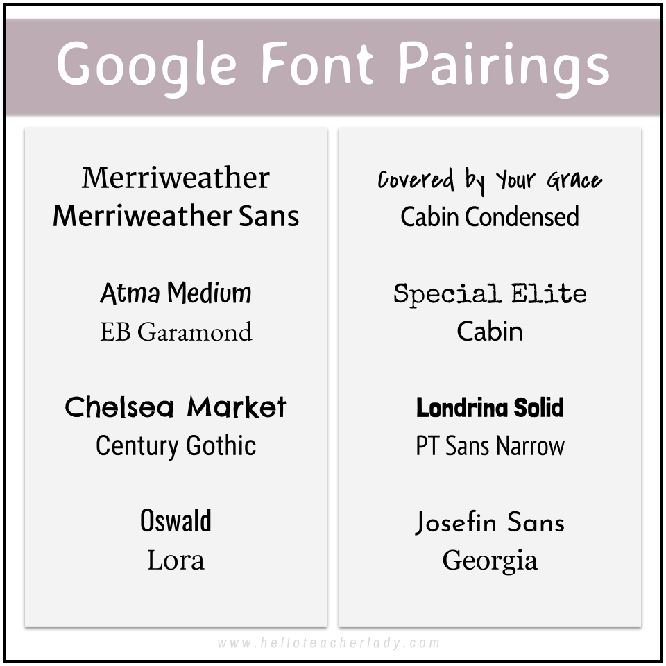 Google Font Pairing Guide – Font Pairing – KLTG