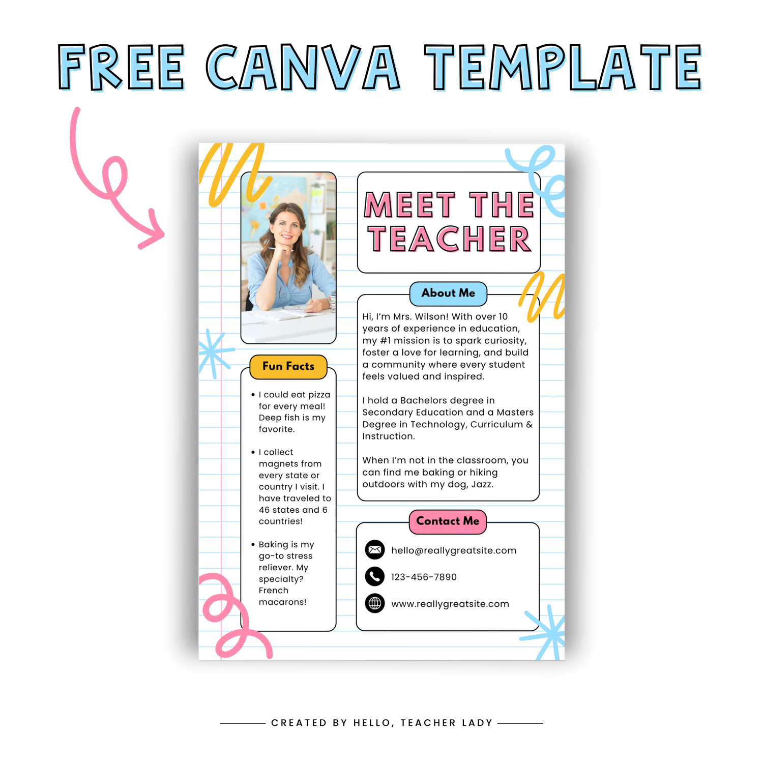 Meet the Teacher Canva Template — helloteacherlady.com