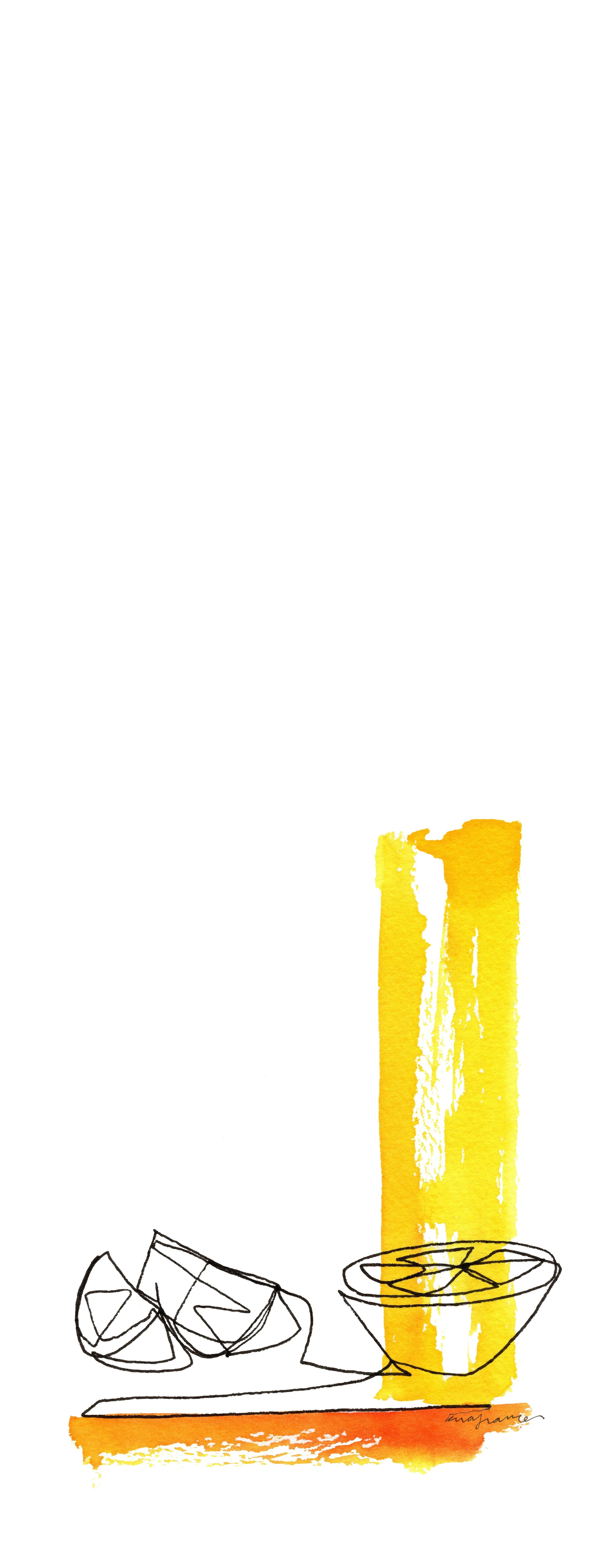 One Line Ink Drawing with Splash of Orange - Limited Edition Print ...