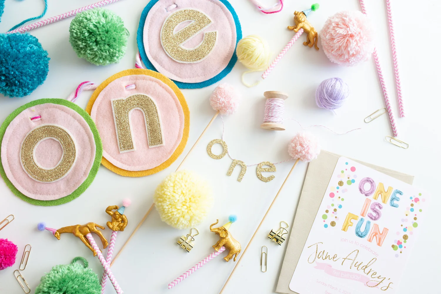 one is fun! a colourful first birthday party — emelbe design
