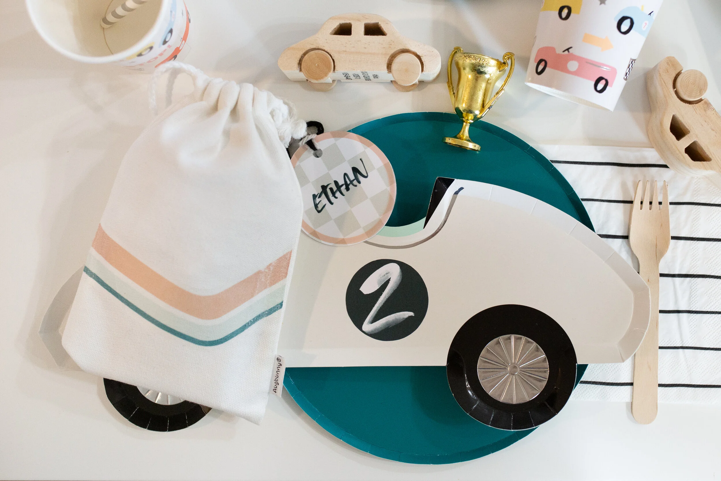 two fast modern race car second birthday party — emelbe design