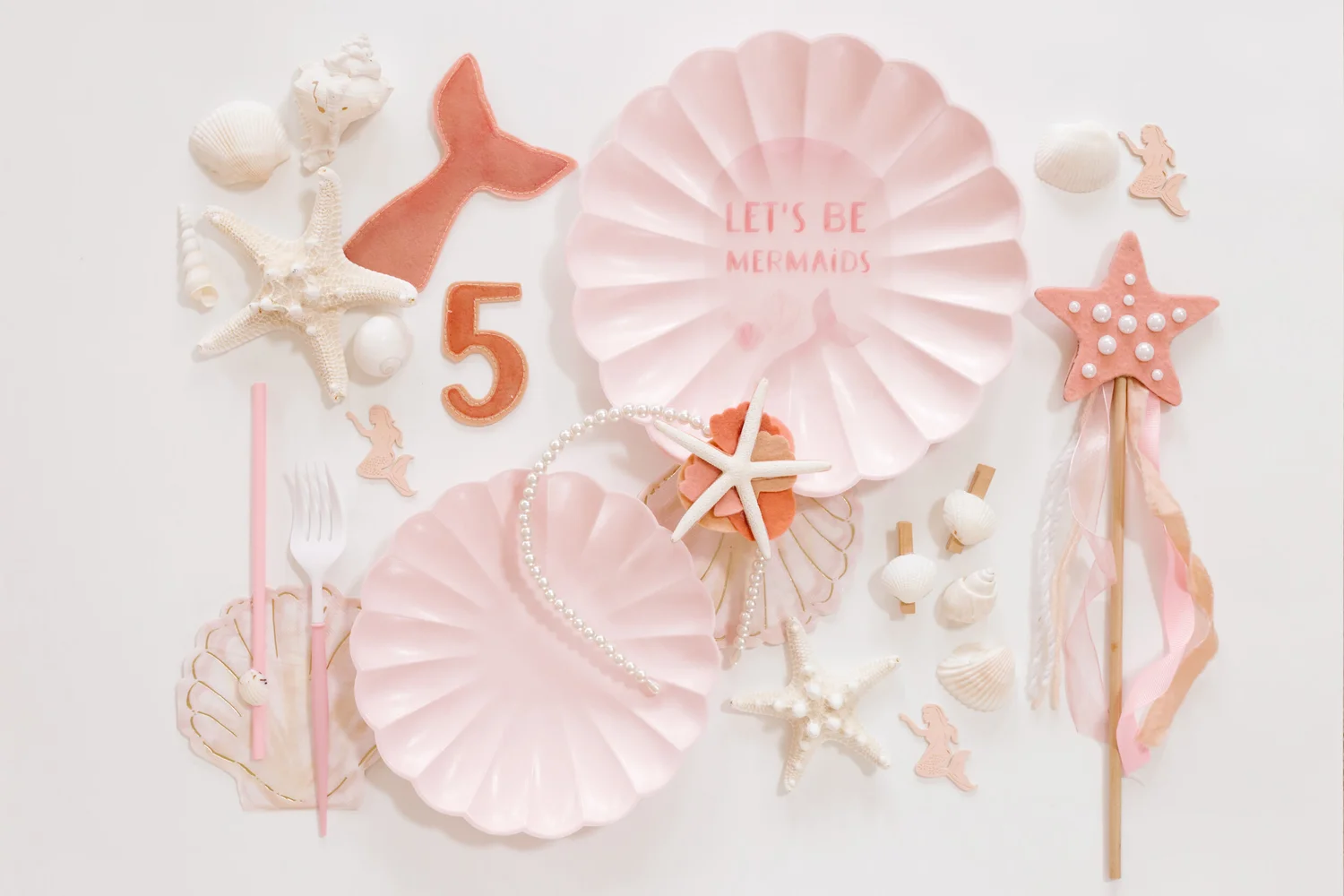 DIVE INTO FIVE modern pink mermaid pool party — emelbe design