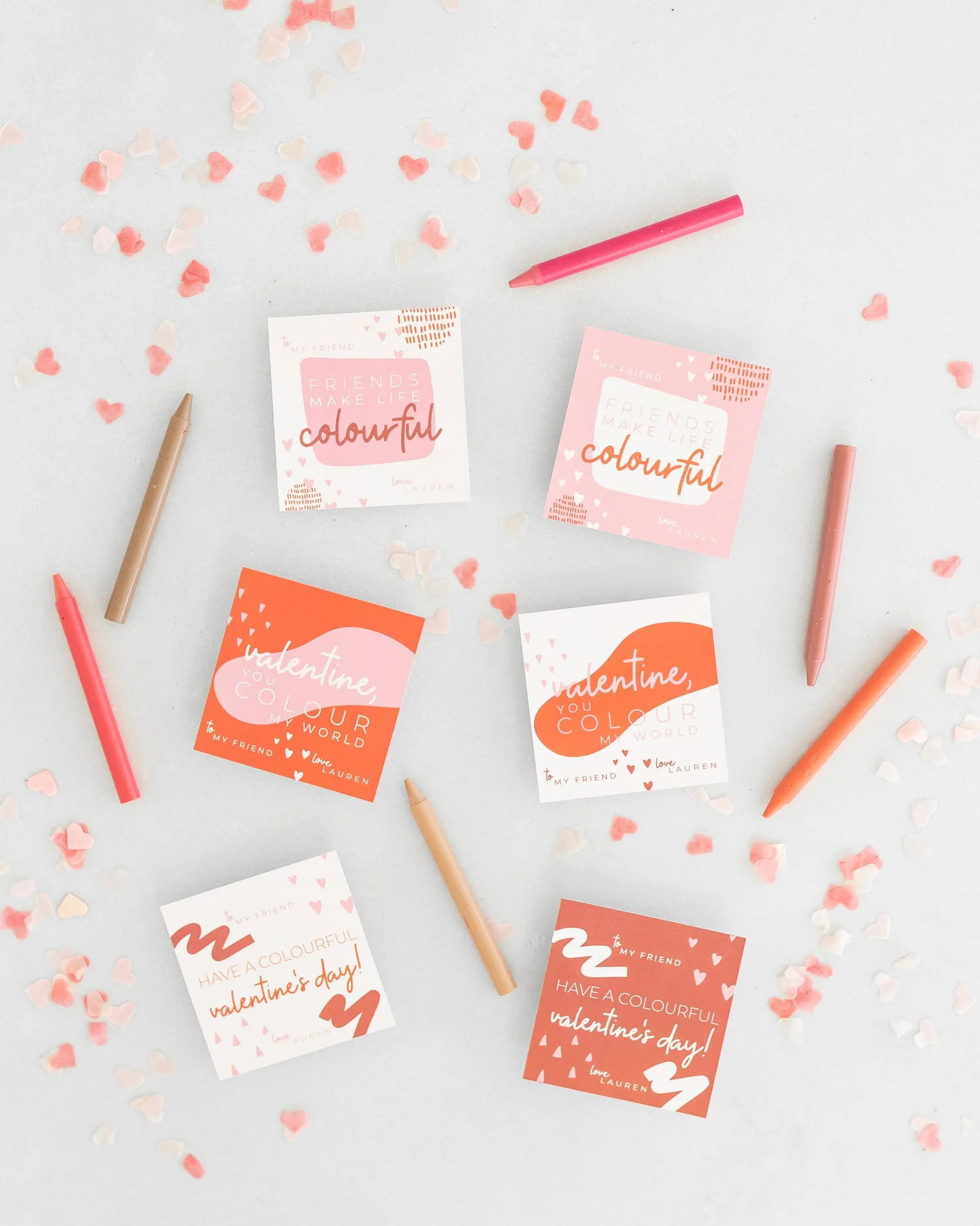 homemade heart shaped crayons for class valentines cards — emelbe design