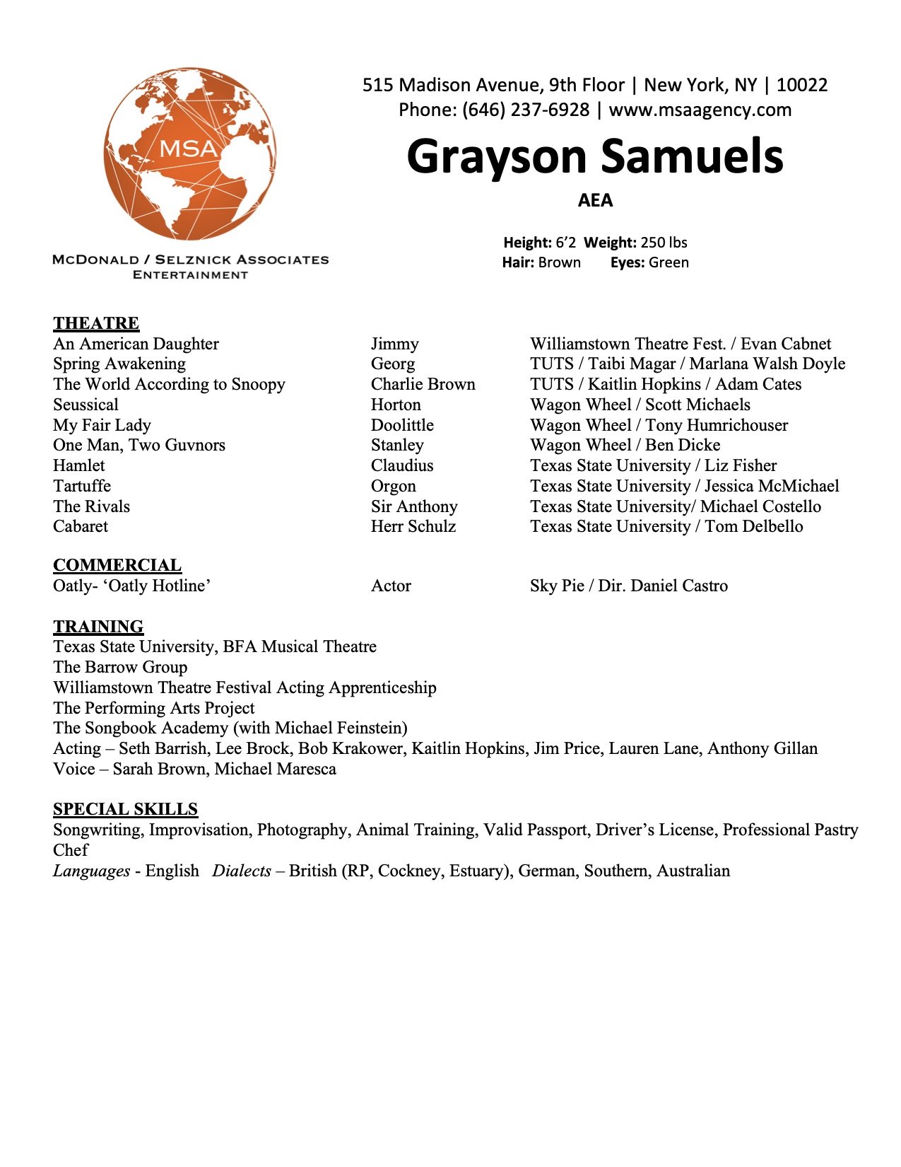 resume — Grayson Samuels