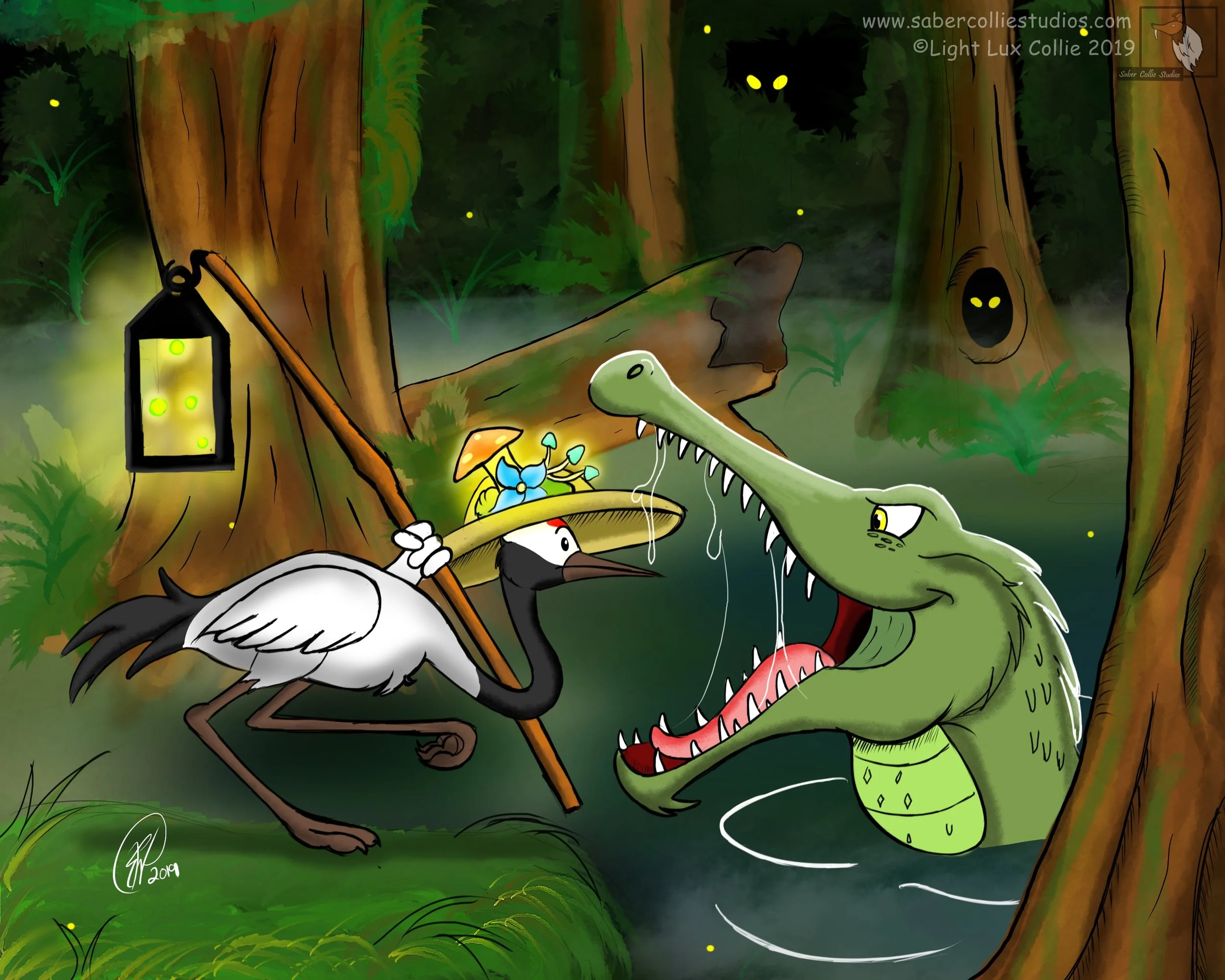 Mutualism Crocodile And Bird Drawing