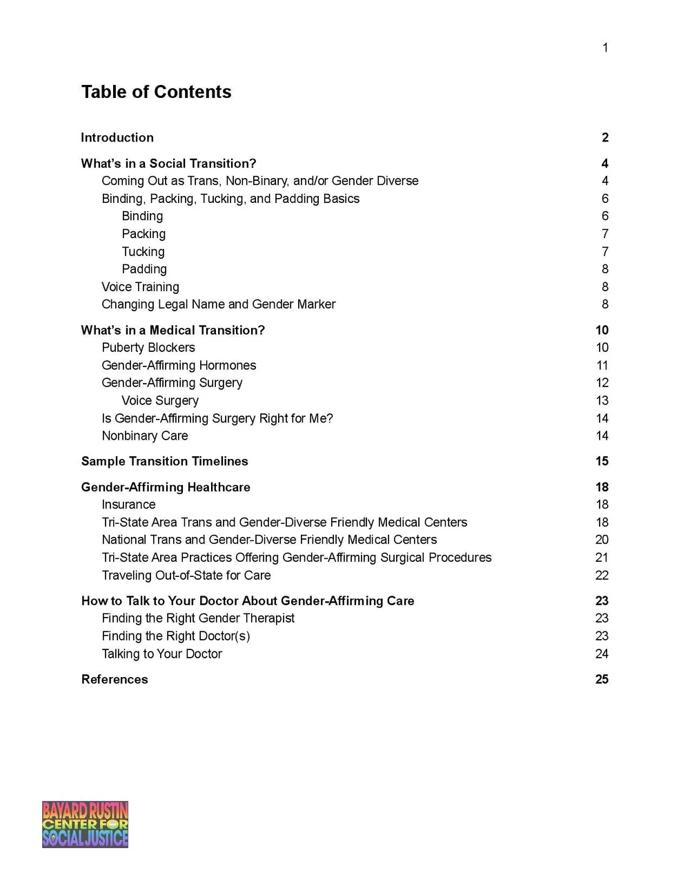 Trans Healthcare Roadmap — Bayard Rustin Center for Social Justice ...