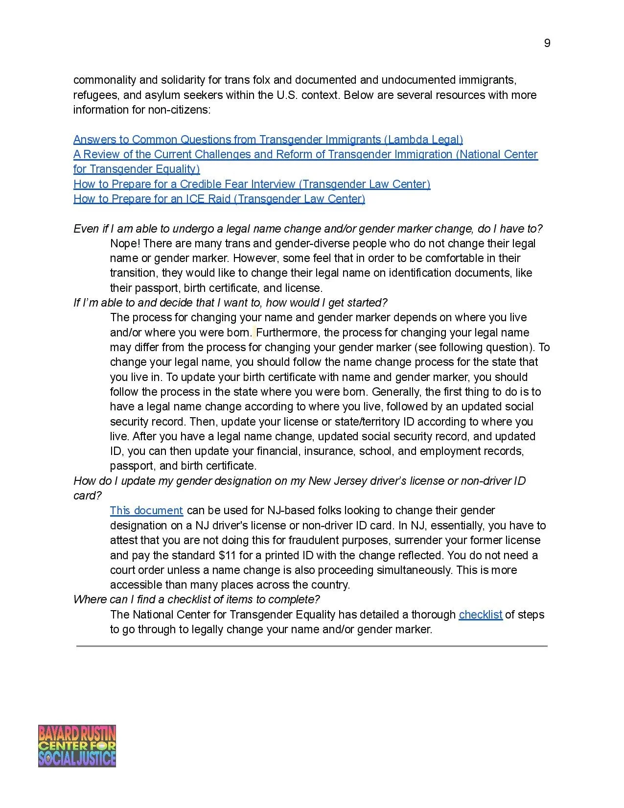 Trans Healthcare Roadmap — Bayard Rustin Center for Social Justice ...