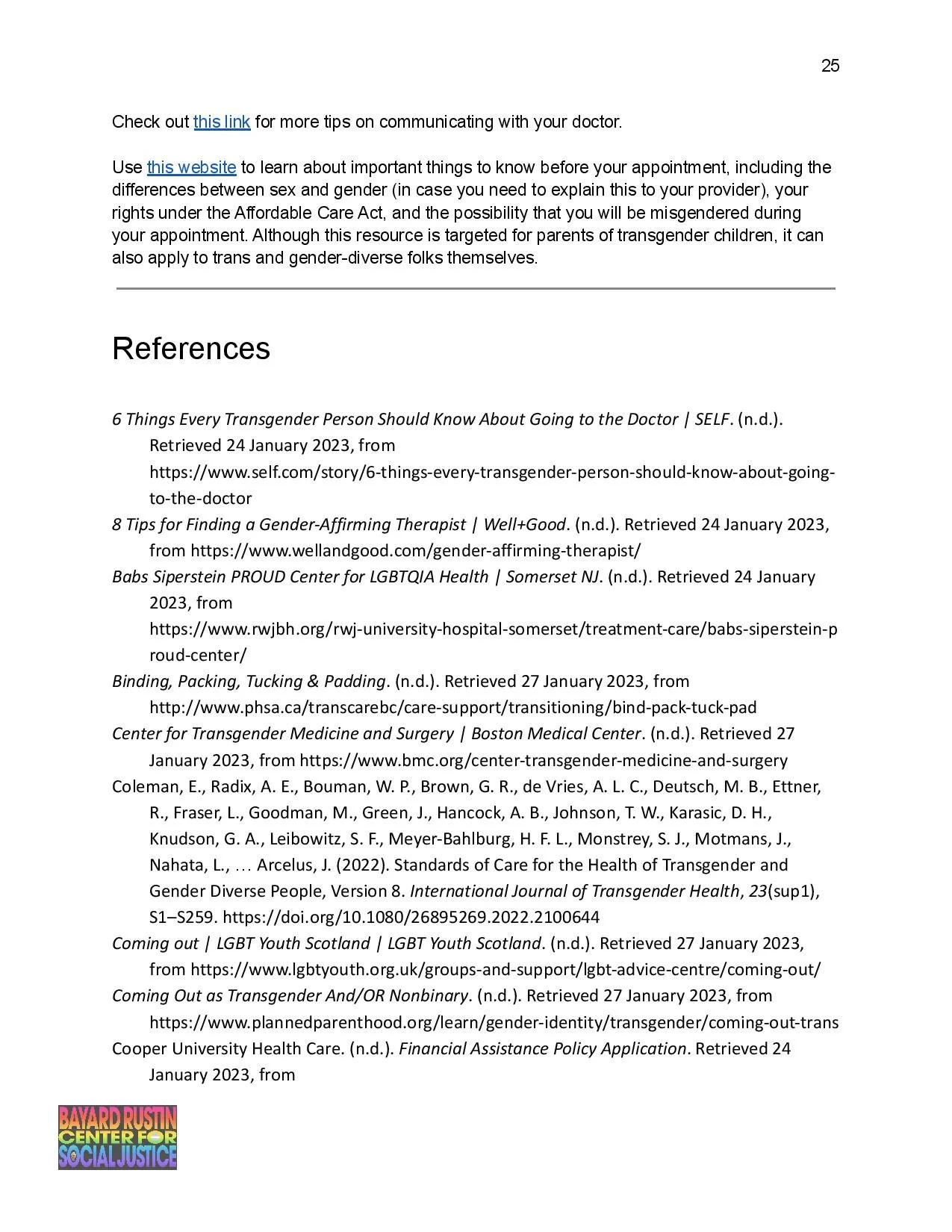 Trans Healthcare Roadmap — Bayard Rustin Center for Social Justice ...