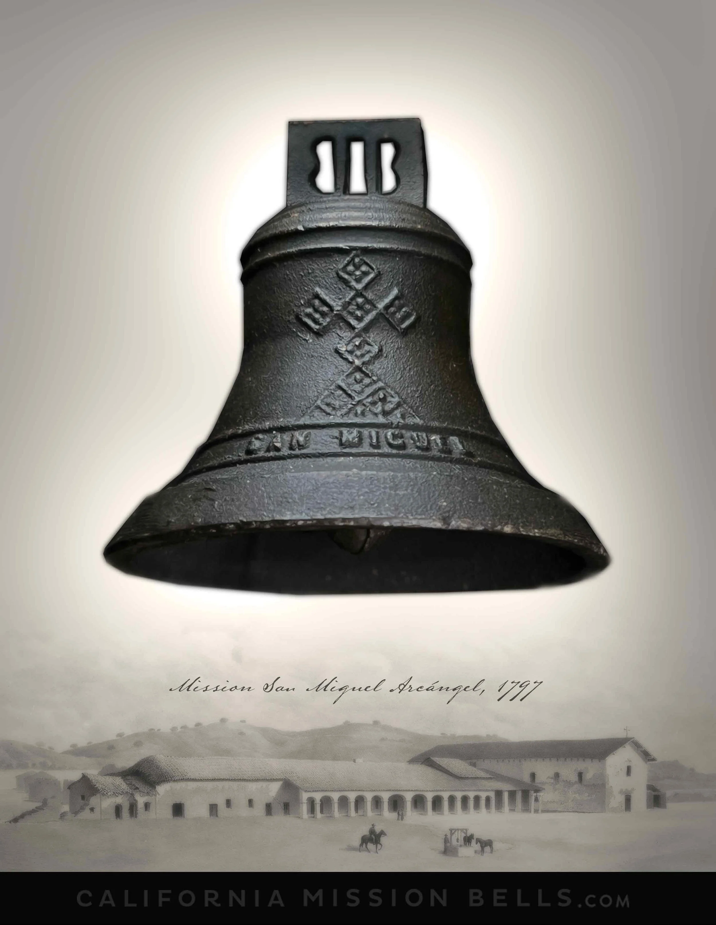 Antique Mission Bell, San Miguel Arcángel Souvenir — California Mission ...