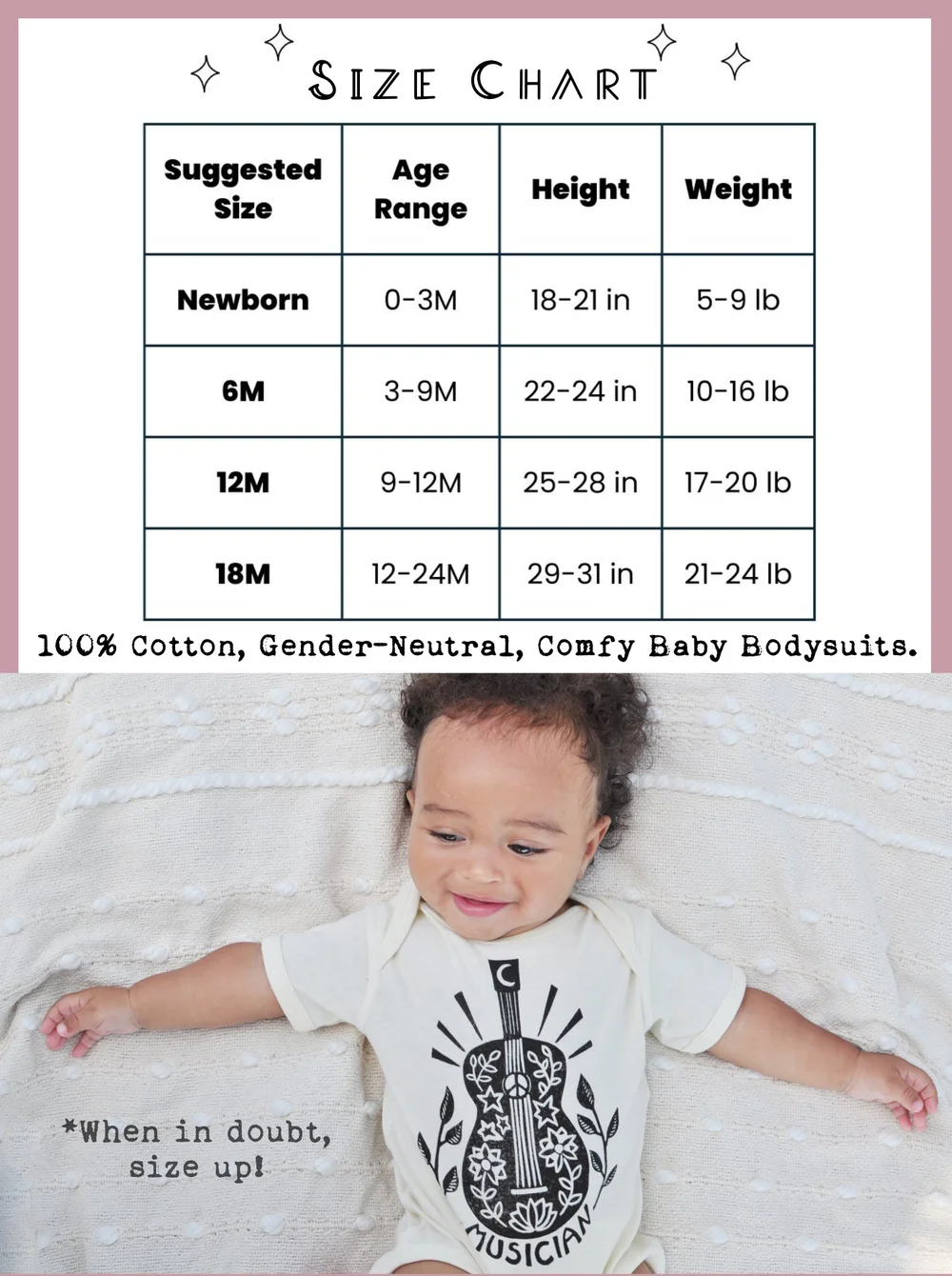 Baby Body Chart The Vandal • Baby Romper • Petit Rouleur
