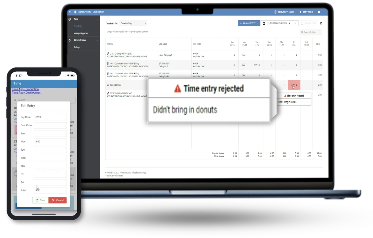 The only time entry mobile solution integrated into Signature ...
