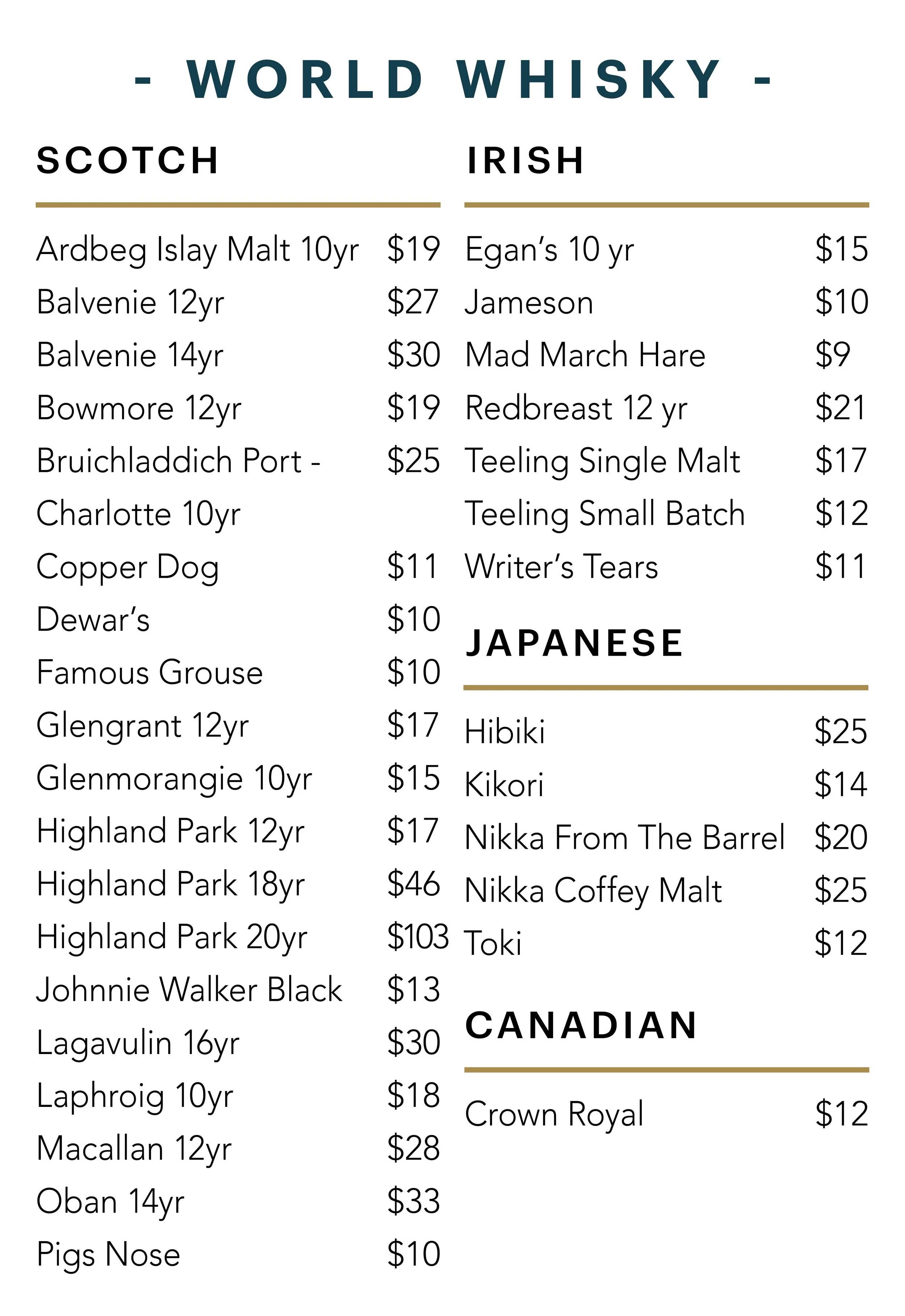 SPIRIT LIST — PONY UP