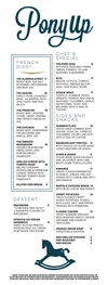 QR Code menu — PONY UP