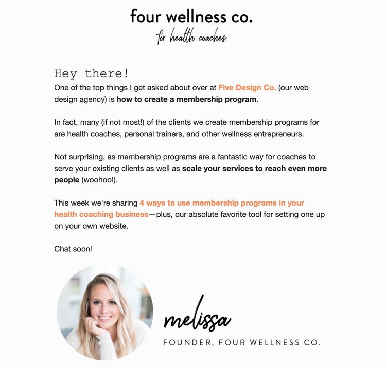 How to Craft the Perfect Wellness Newsletter As a Health Coach // Four ...