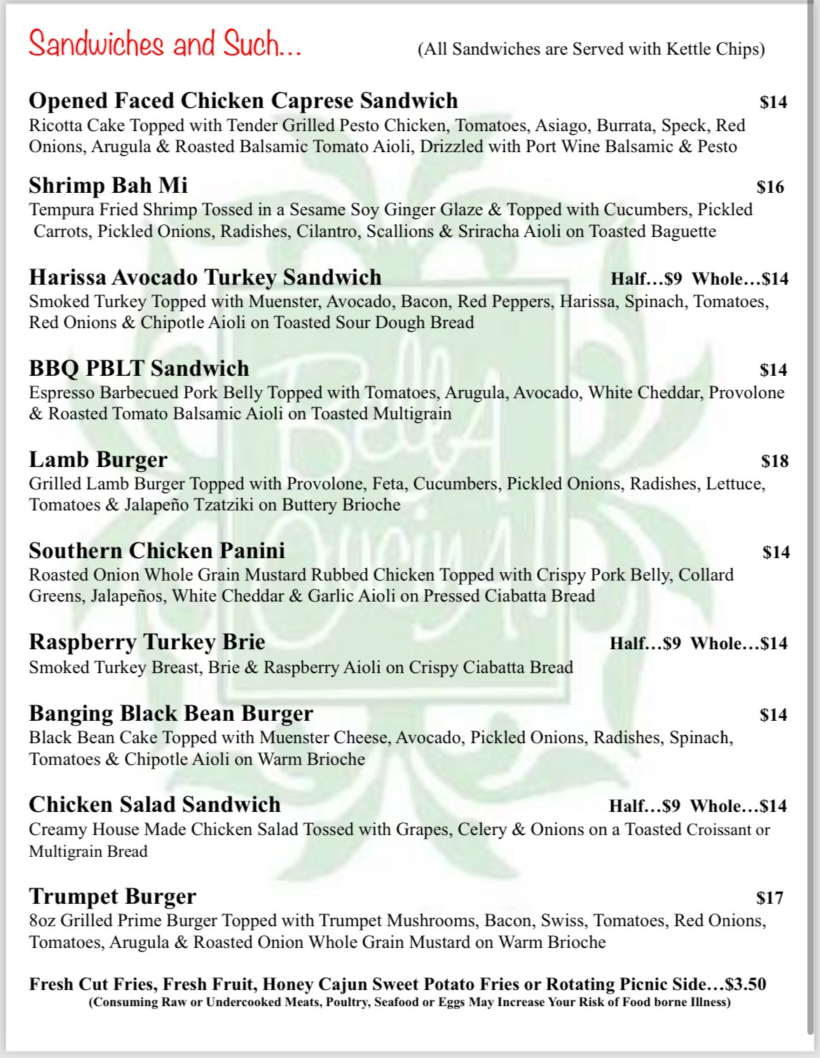 LUNCH MENU — Bella Cucina