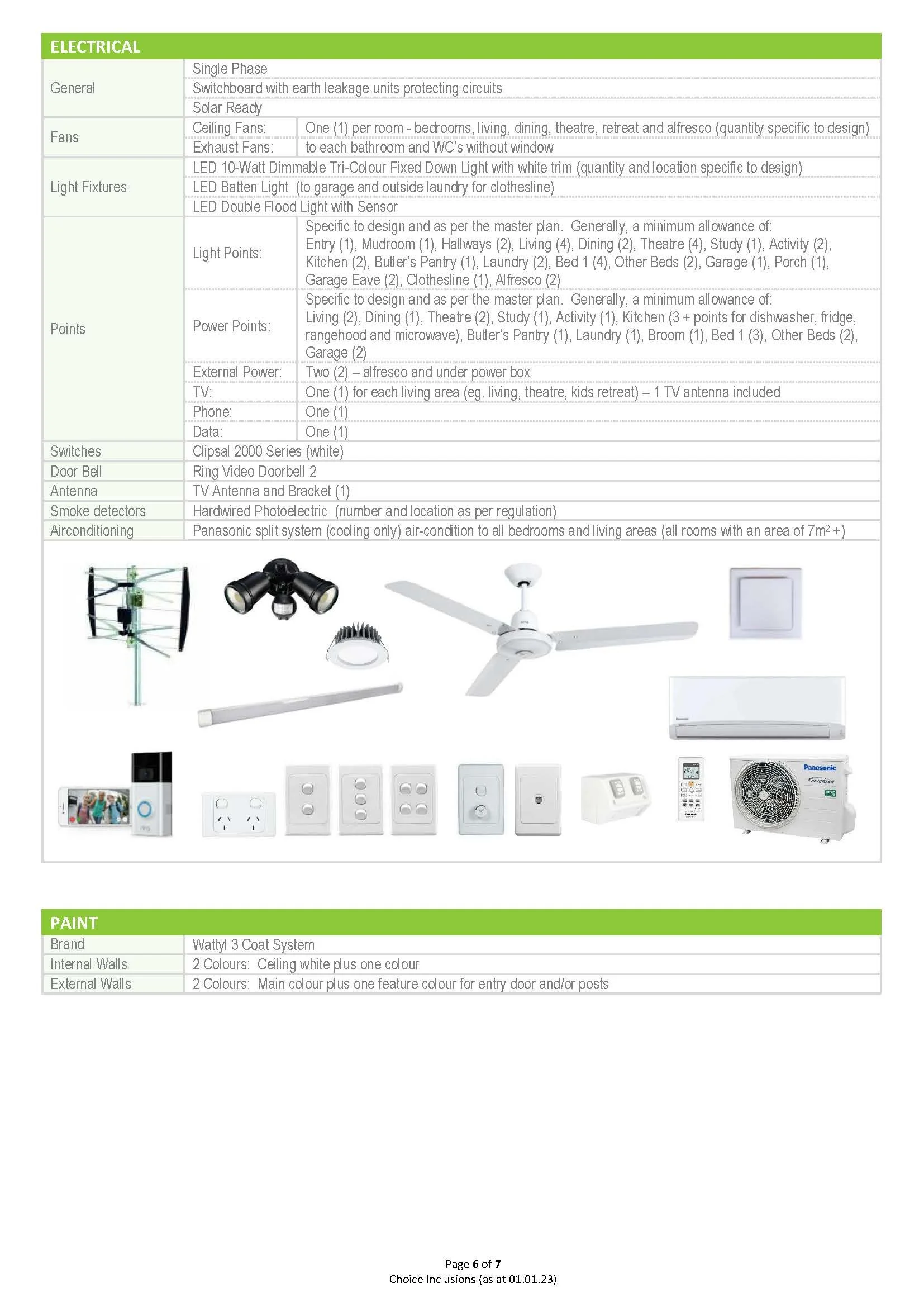 Standard Choice Inclusions — Homes by DJ Jones | Custom New Home ...