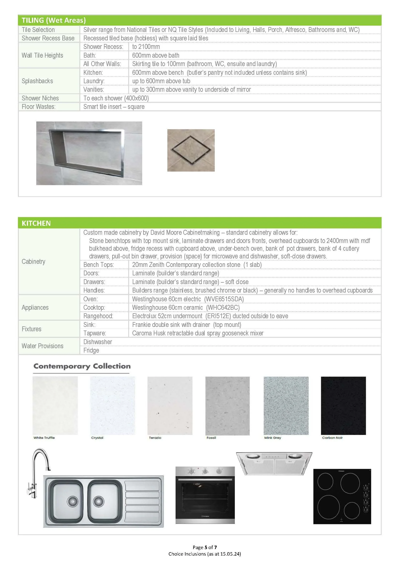 Standard Choice Inclusions — Homes by DJ Jones | Custom New Home ...