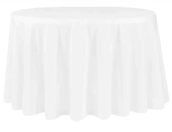 Round White Tablecloth
