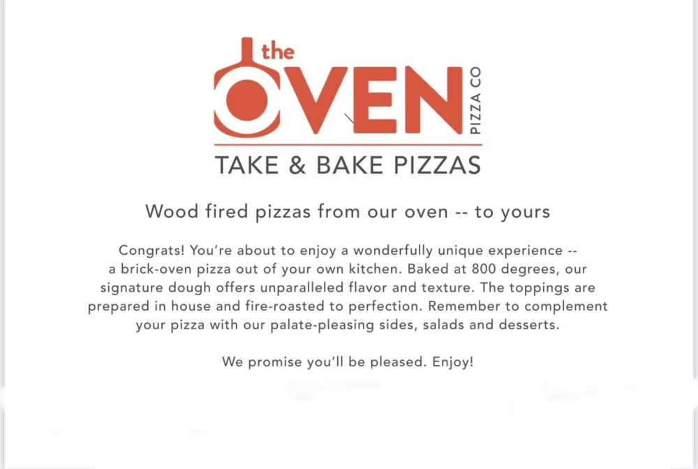 Take & Bake — Stone-Fired Pizza in Wexford, PA | The Oven Pizza Co.