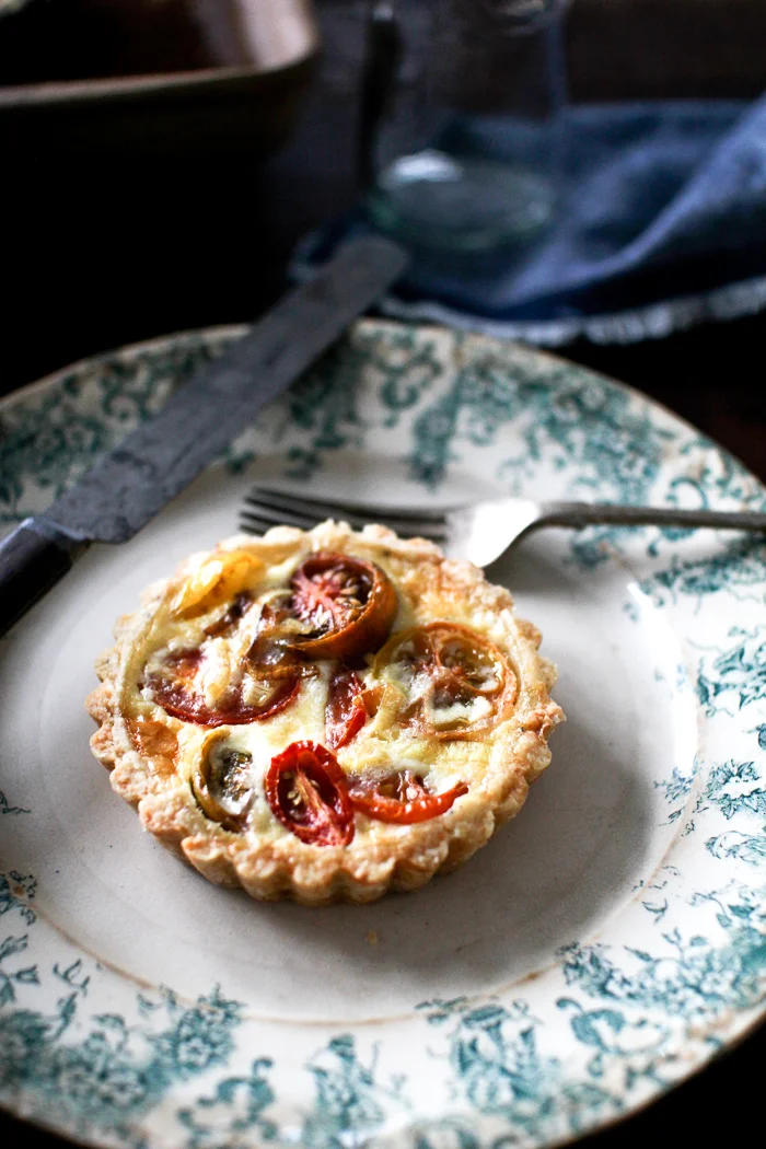 Mini Heirloom Tomato Tartlets with a Parmesan Crust — Flourishing Foodie