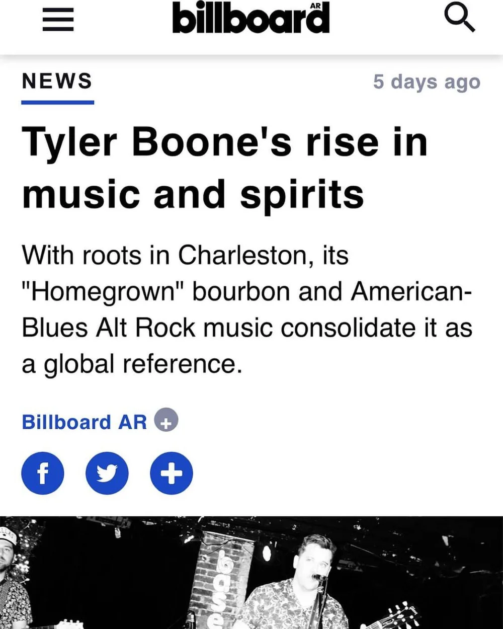 Tyler Boone and Boone's Bourbon now featured in Billboard Magazine ...
