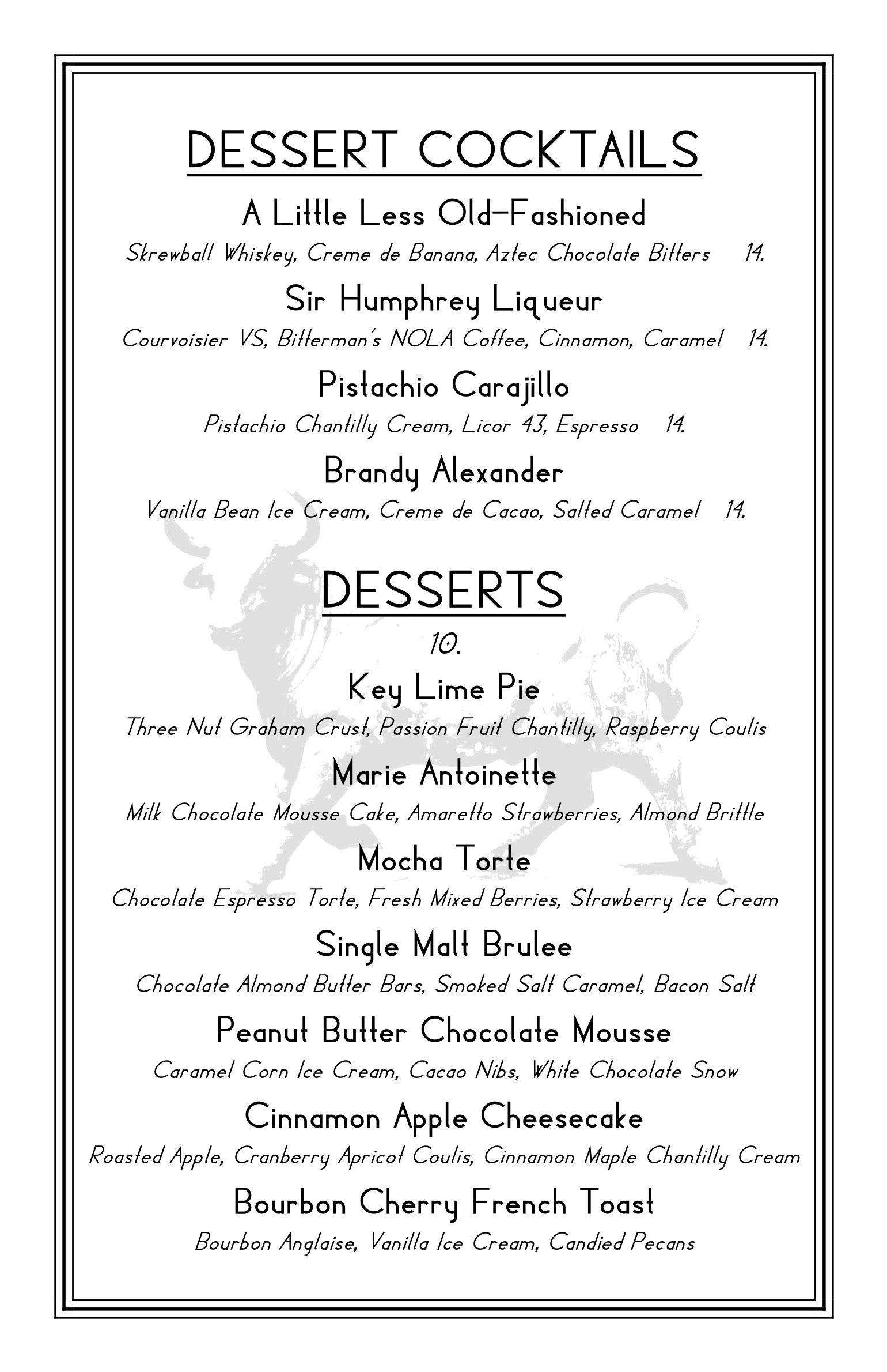 Menu — The Republic Steakhouse
