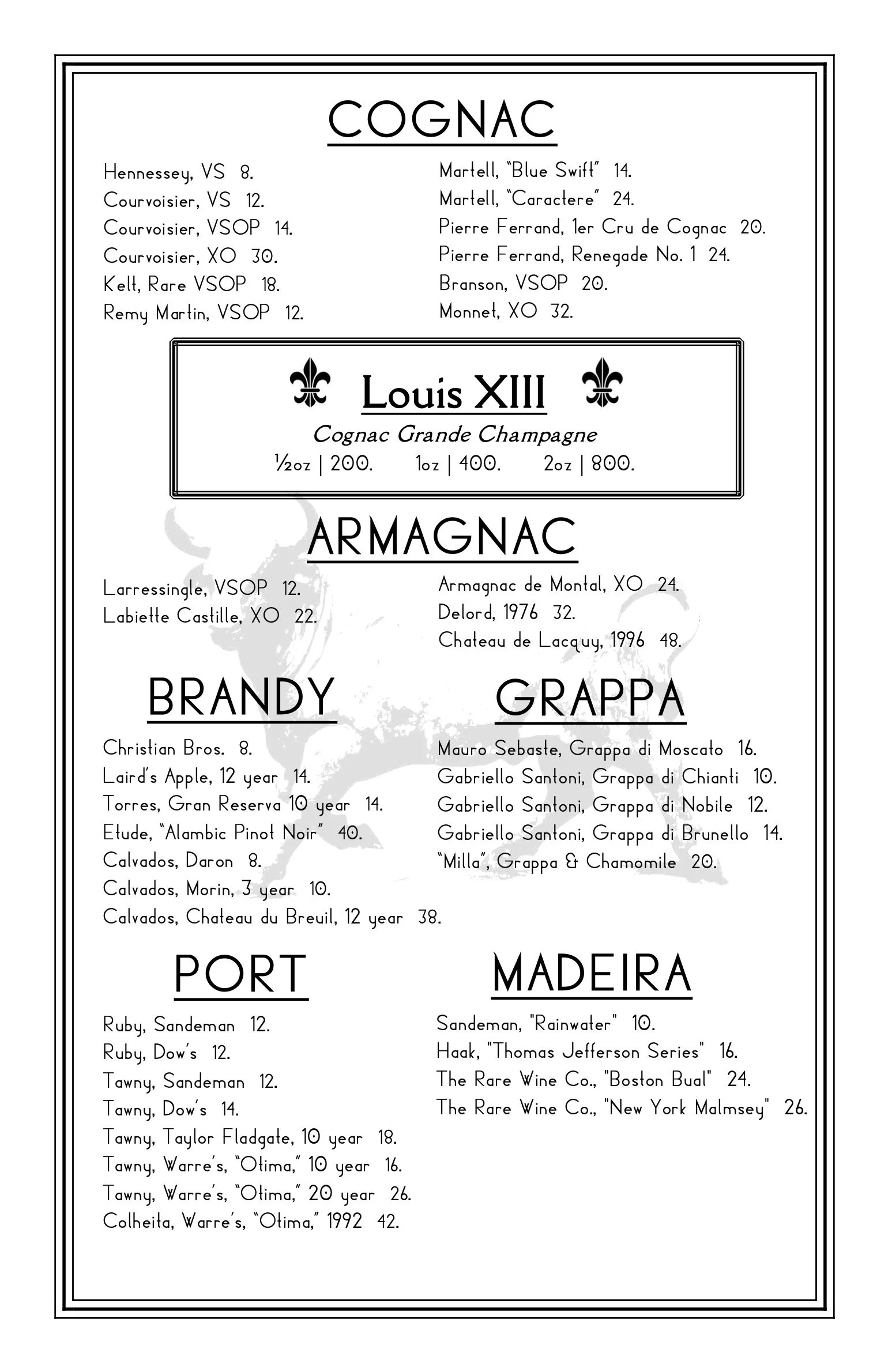 Menu — The Republic Steakhouse