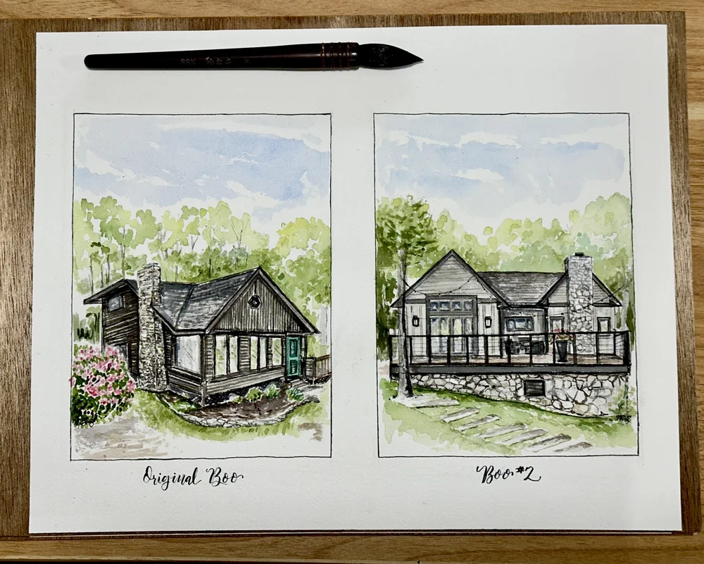 Process of creating bespoke house portraits — Ivy line Design