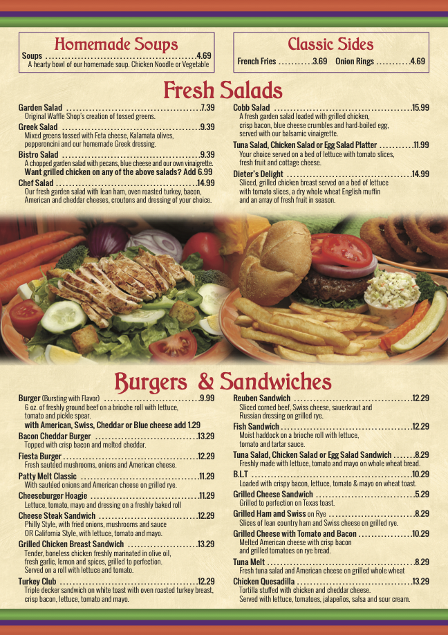 Menu — The Original Waffle Shop