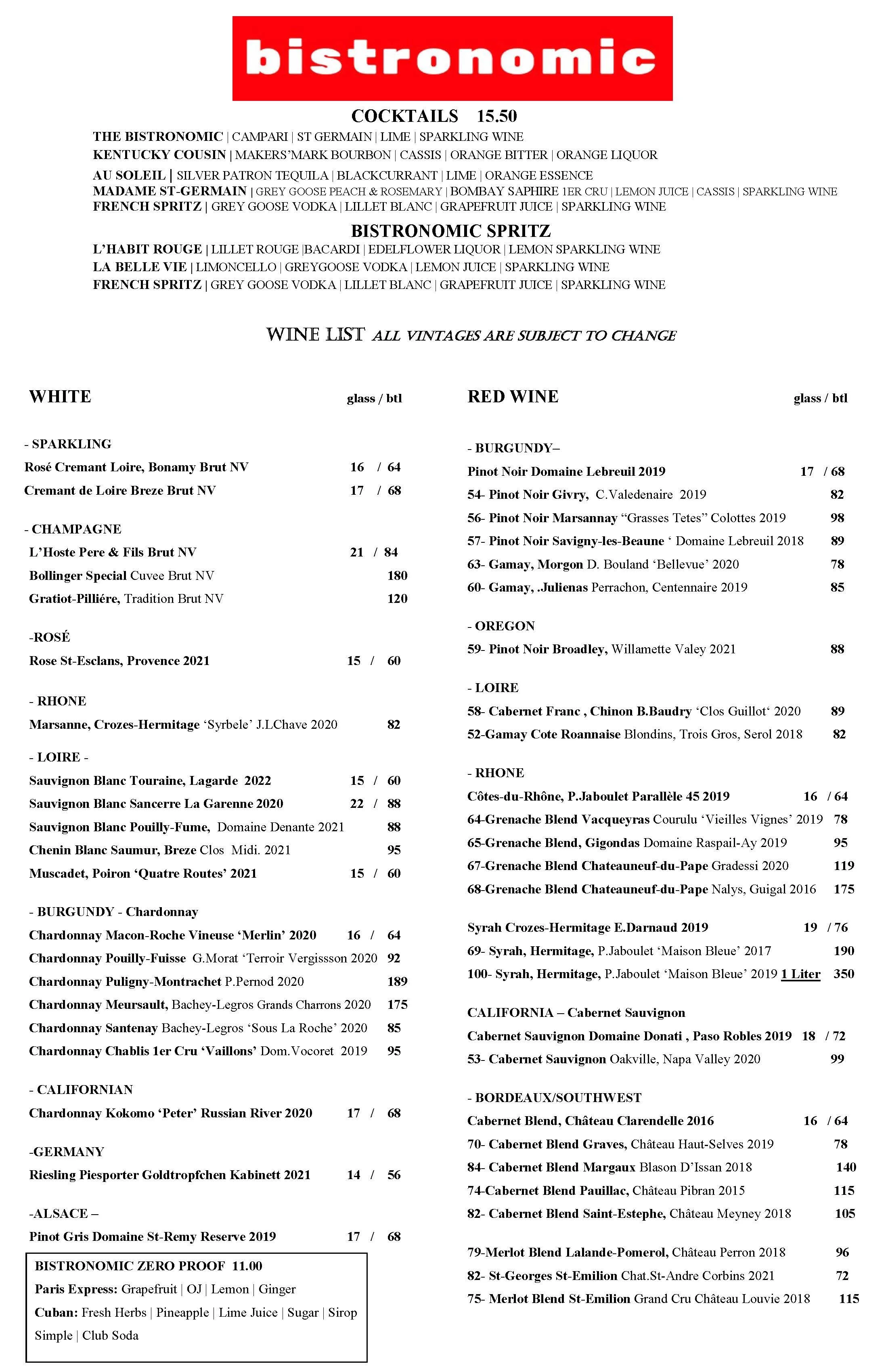 Wine — BISTRONOMIC
