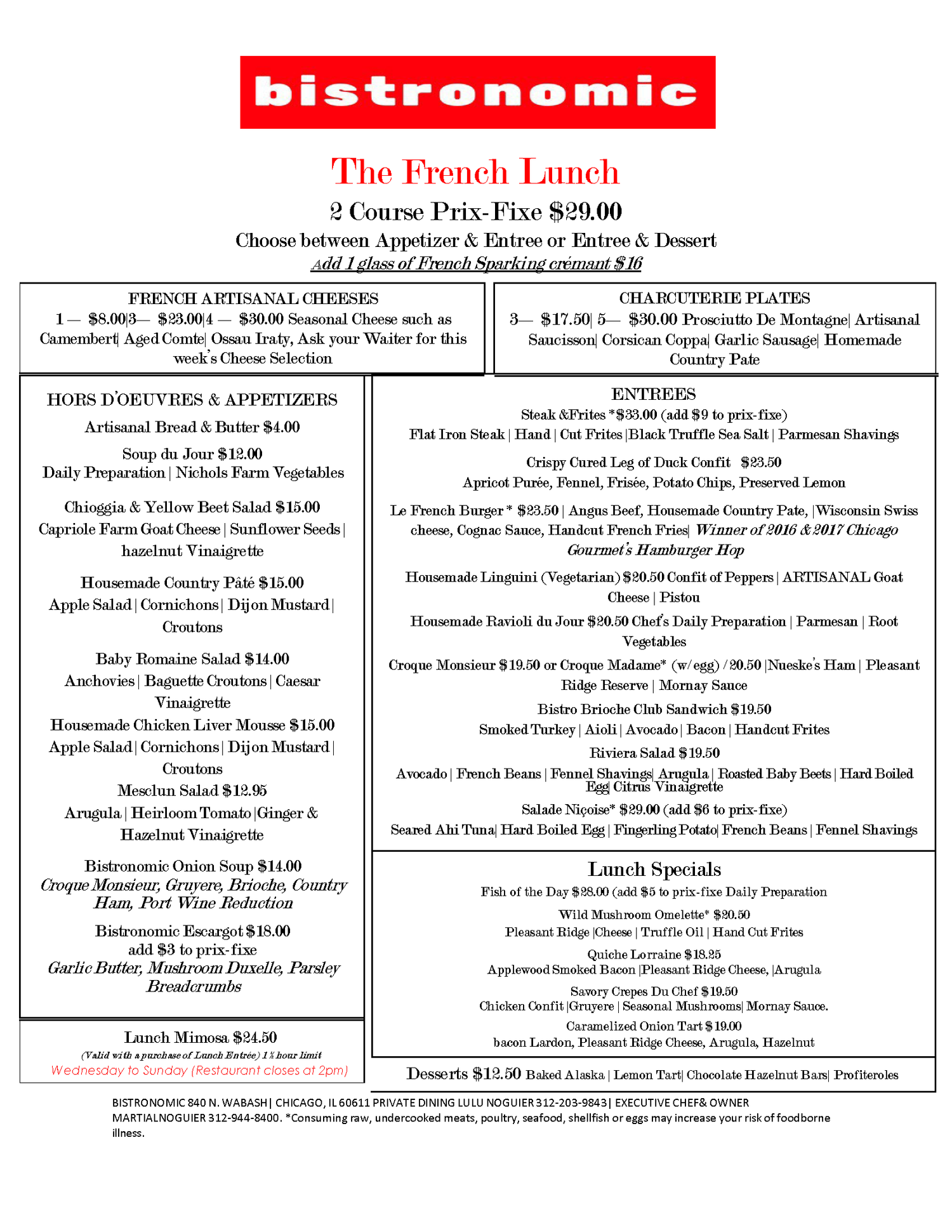 THE FRENCH LUNCH — BISTRONOMIC