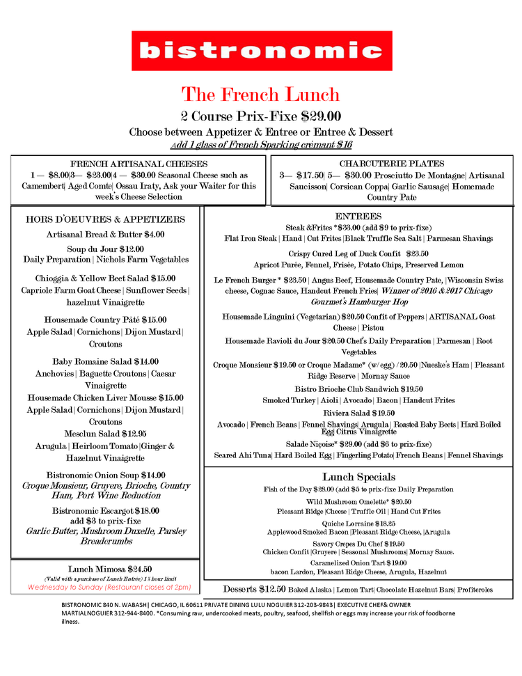 THE FRENCH LUNCH — BISTRONOMIC