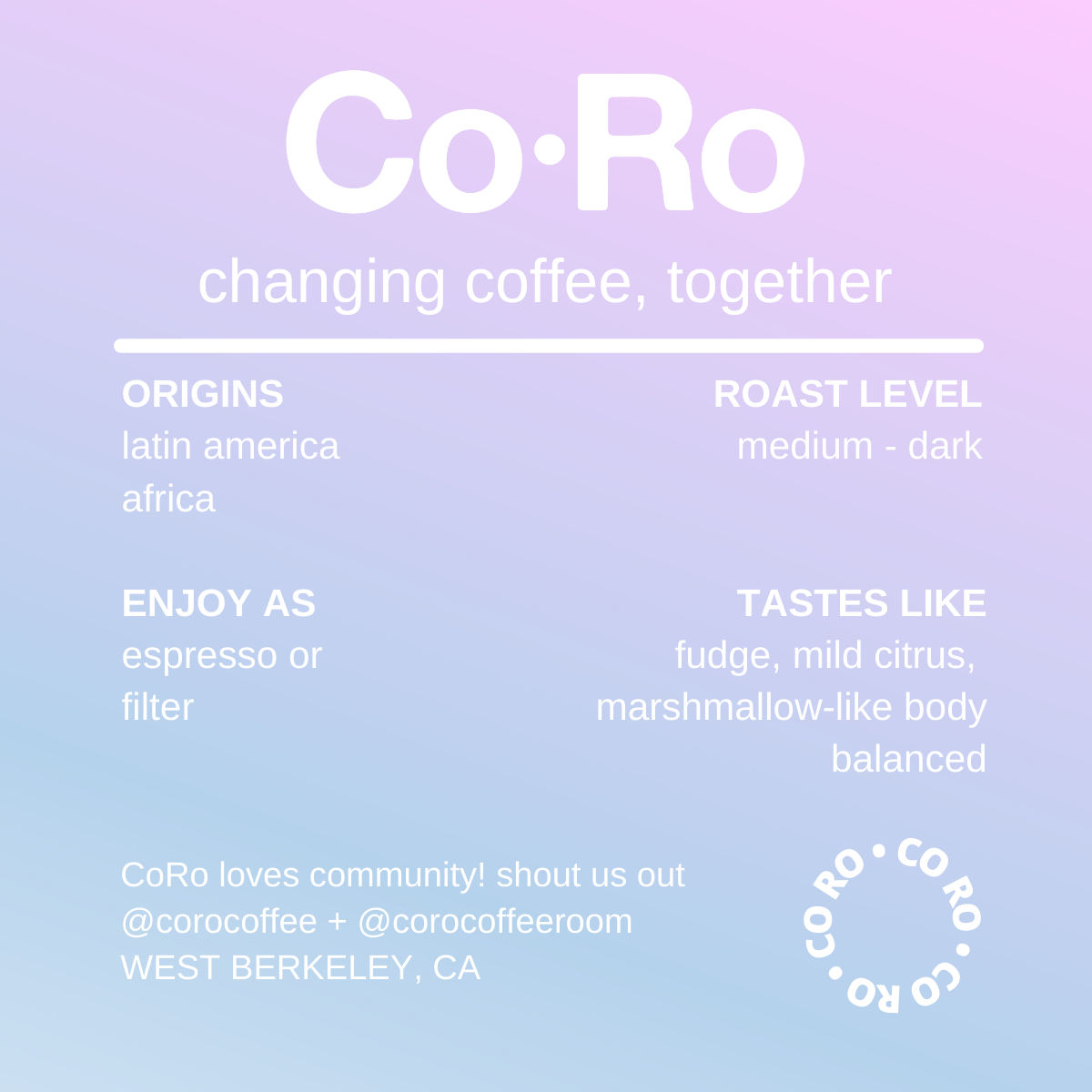 CoRo Coffee — CoRo Coffee Room