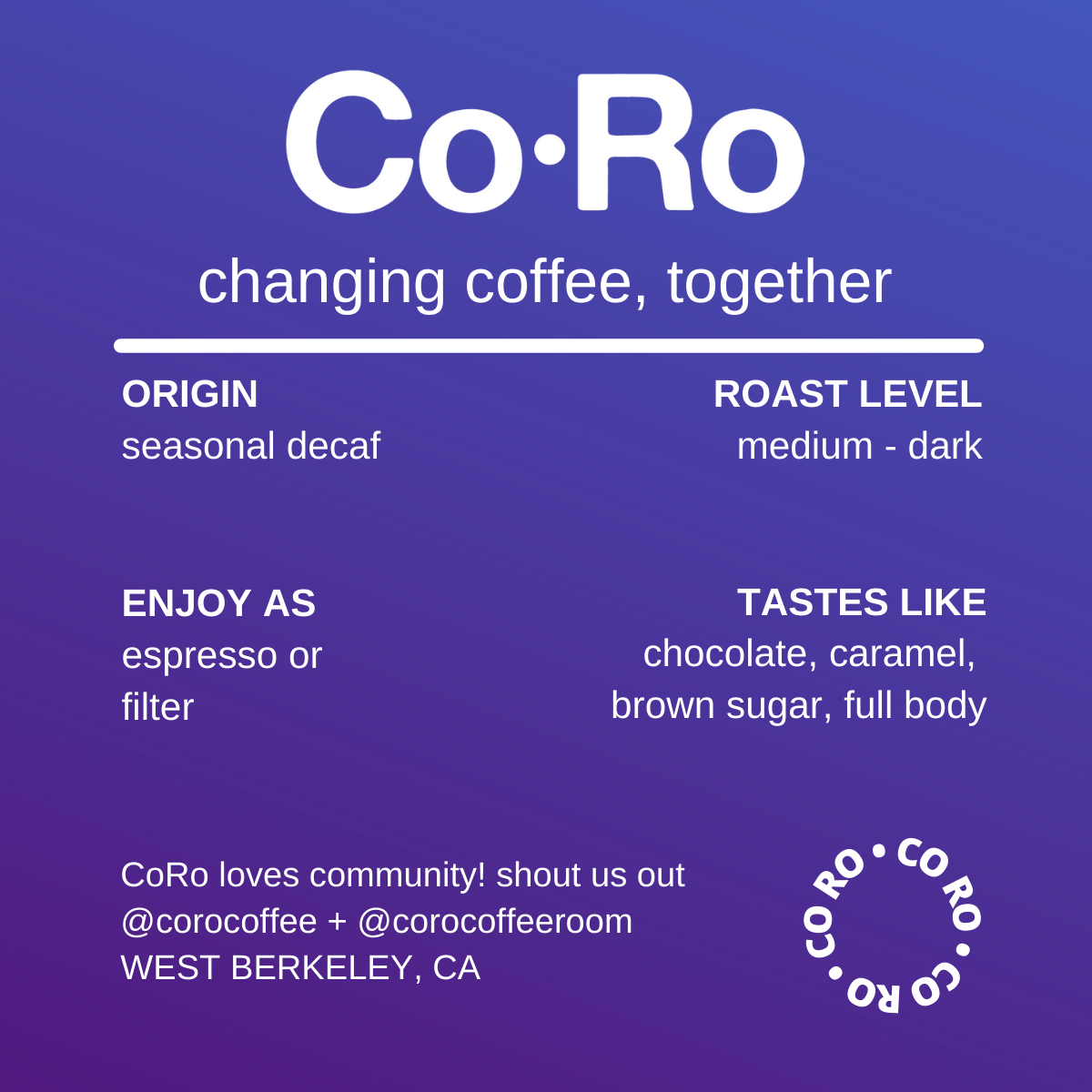 CoRo Coffee — CoRo Coffee Room