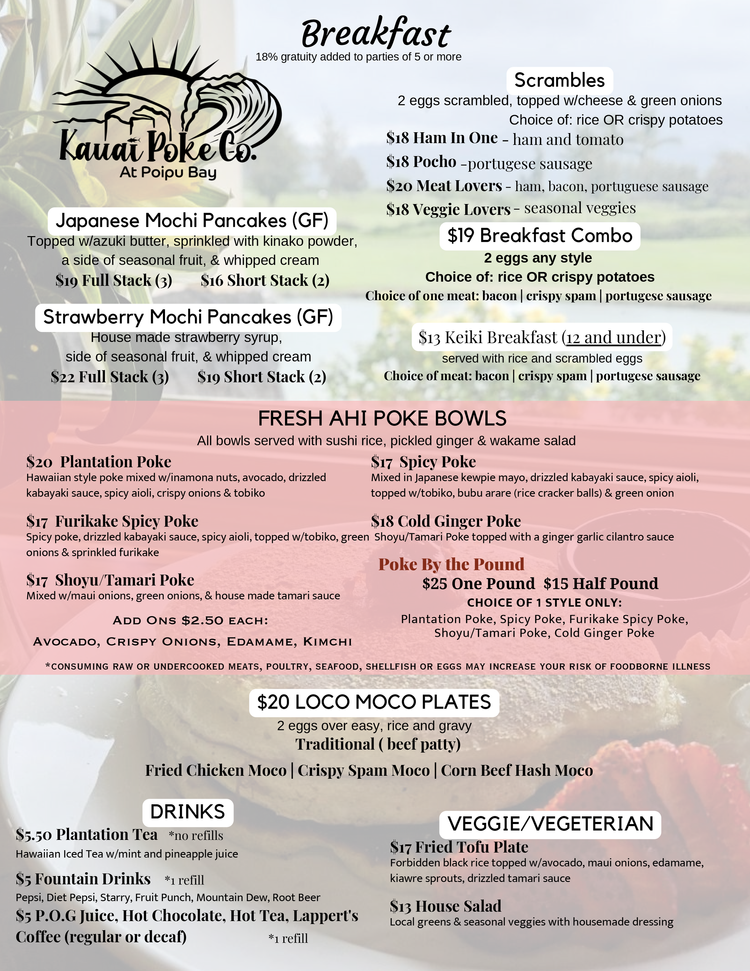 Menu — Kauai Poke Co.