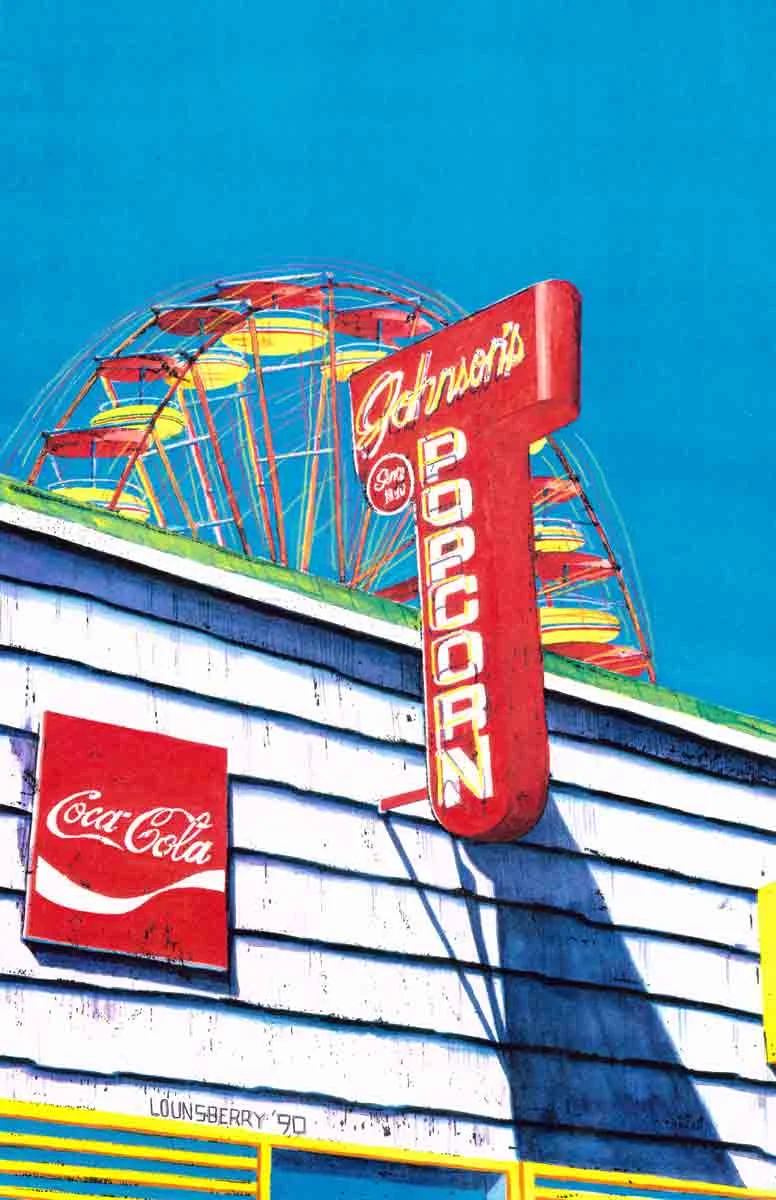 Johnson's Popcorn - a print from an original watercolor painting by ...